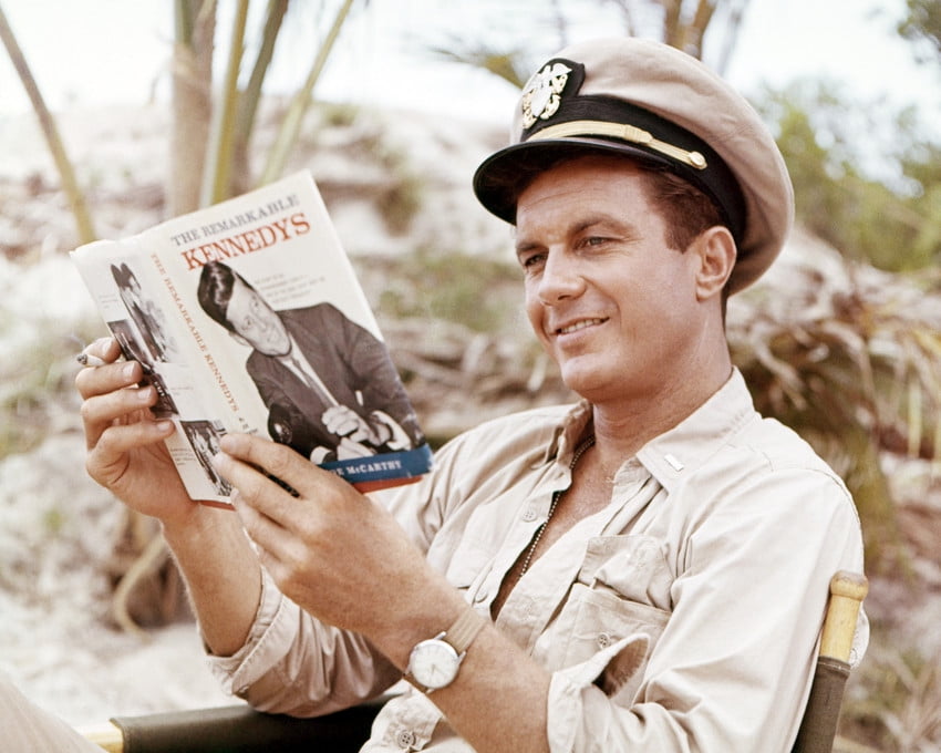 Cliff Robertson As Lt. John F. Kennedy In Pt 109 On Set Reading Jfk ...