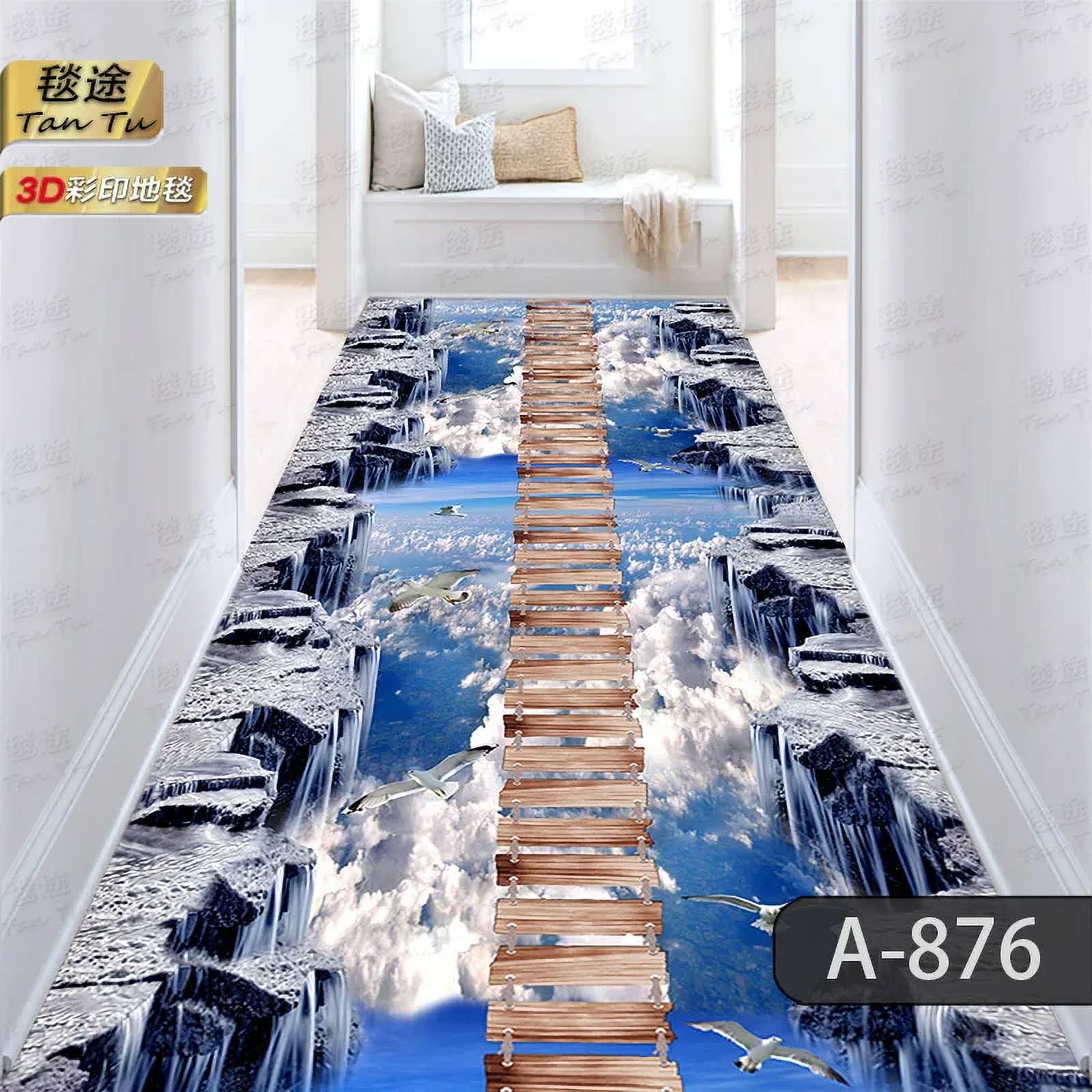 Cliff Scenery 3D Carpets for Living Room Corridor Hallway Rug Wooden ...