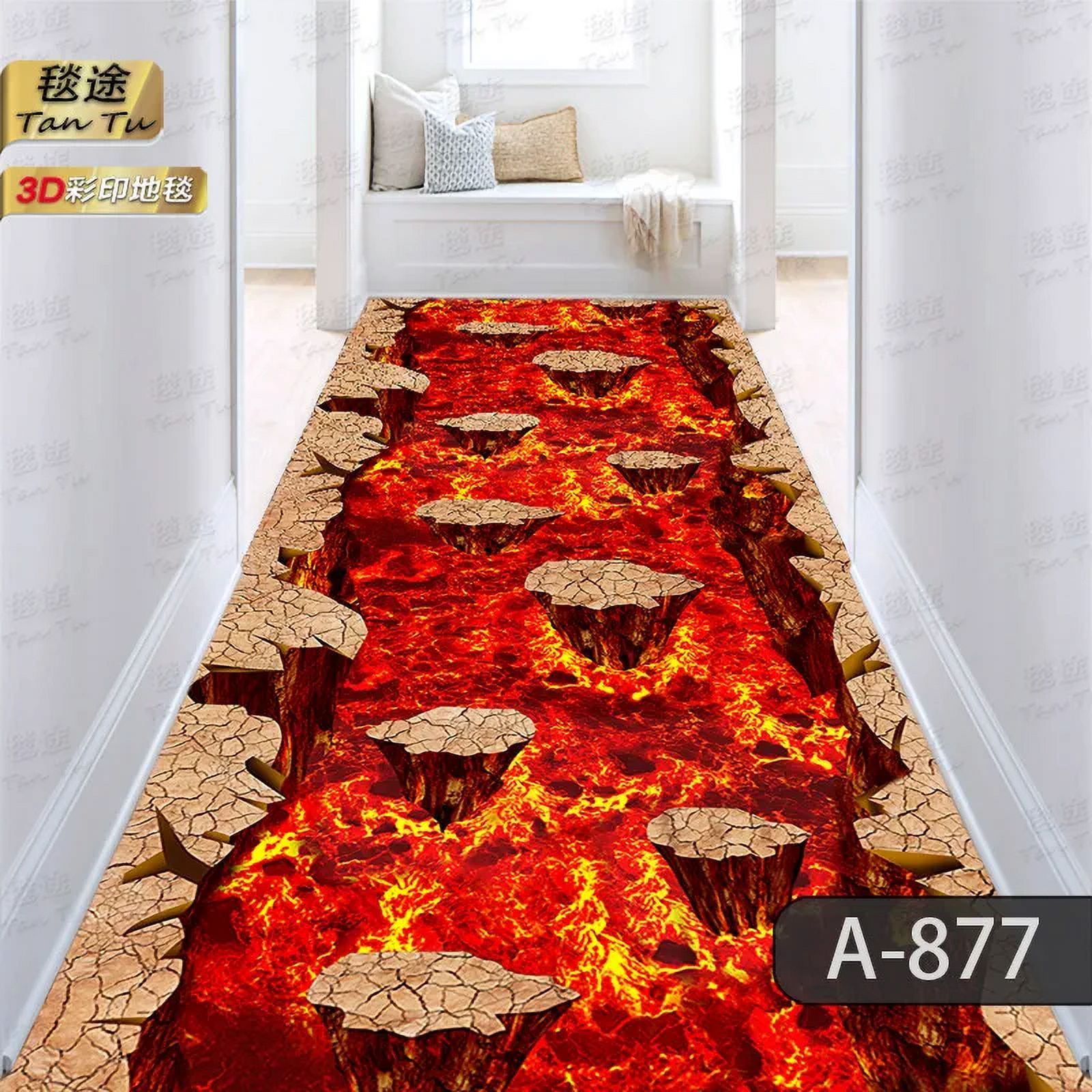 Cliff Scenery 3D Carpets for Living Room Corridor Hallway Rug Wooden ...