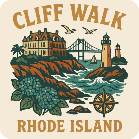 Cliff Walk Rhode Island Keepsakes Souvenir Vinyl Sticker – Destination ...