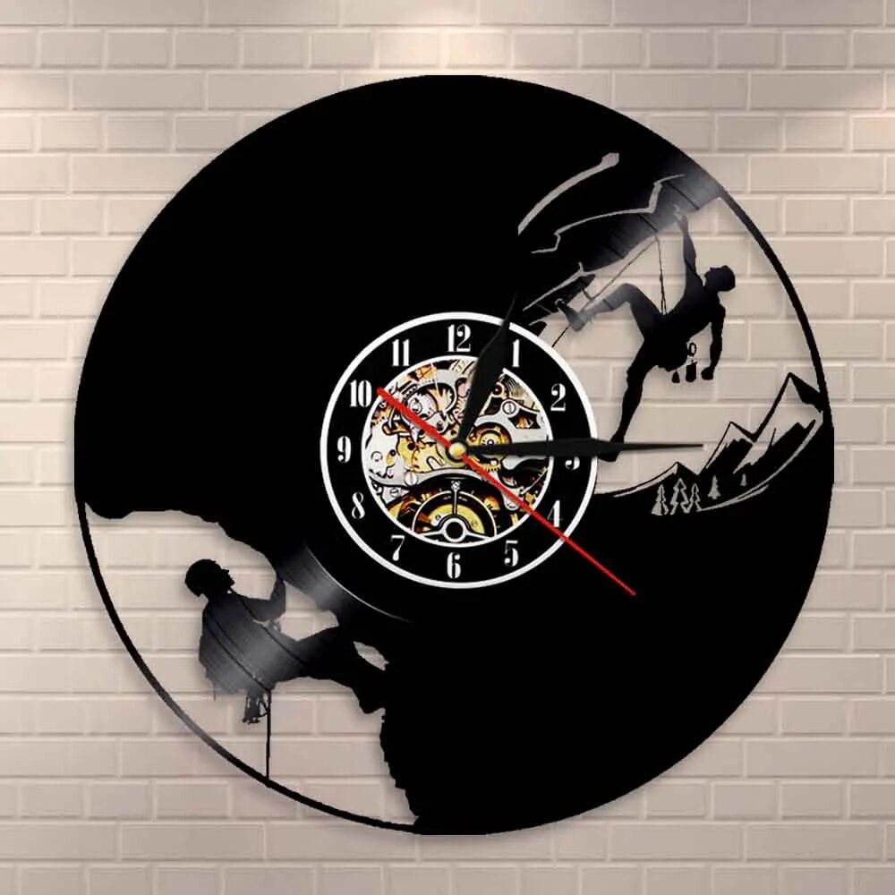 Cliffhanger Rock Climbing Vinyl Wall Clock,Vinyl Record Clock Wall Art ...
