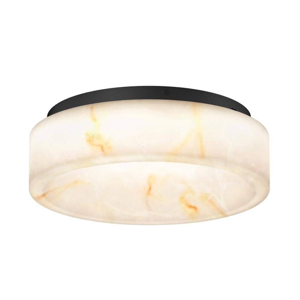 Clifford 15 in. 1 Light Marble and Black 5CCT Integrated Selectable LED ...