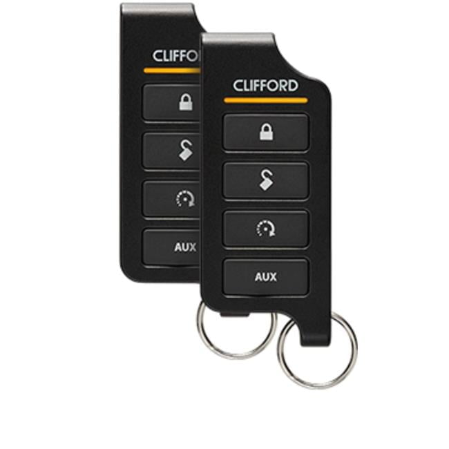 Clifford 5-Button LED 1-Way Car Alarm Security & Remote Start System ...