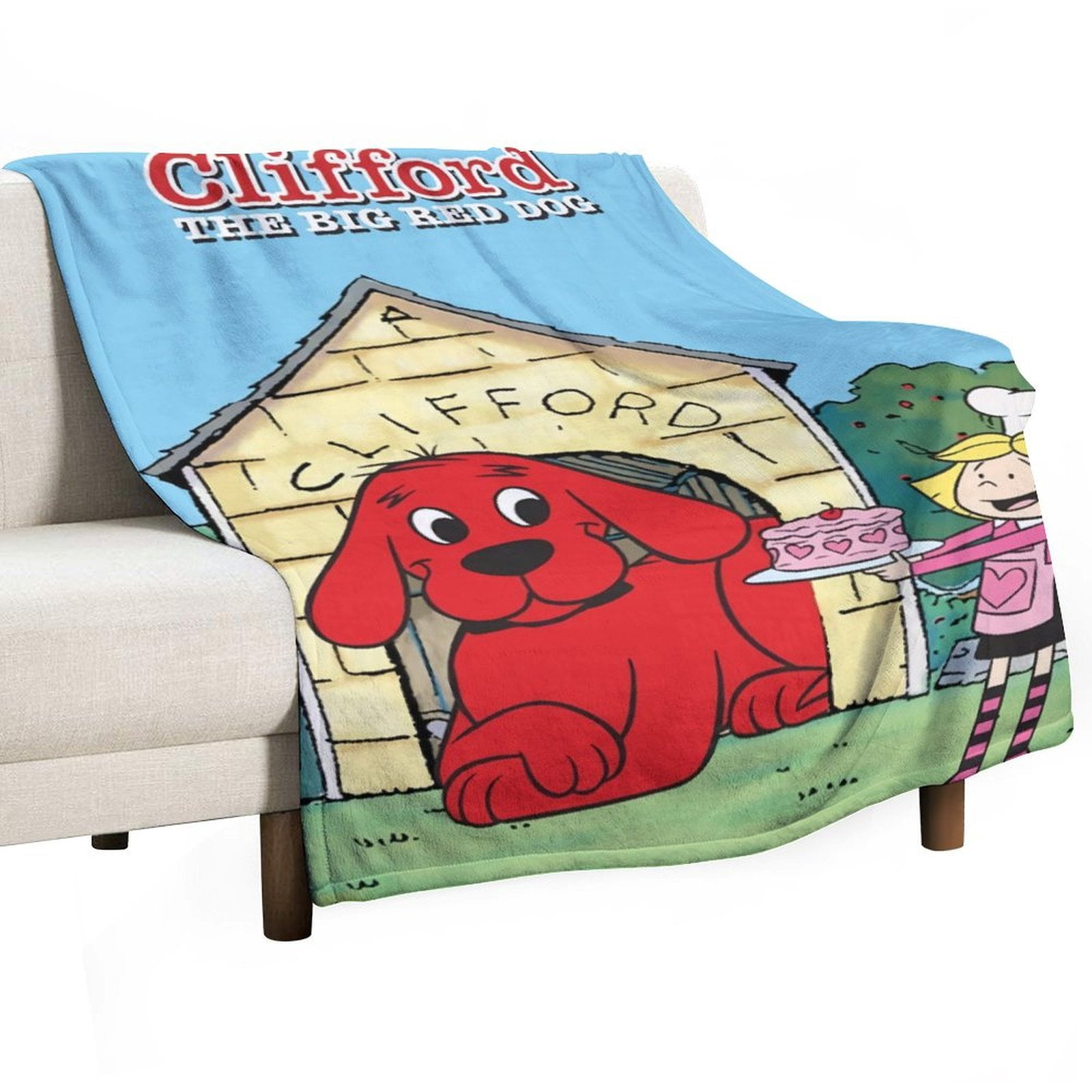 Clifford The Big Red Dog Blanket Soft Cozy Cartoon Flannel Throw ...