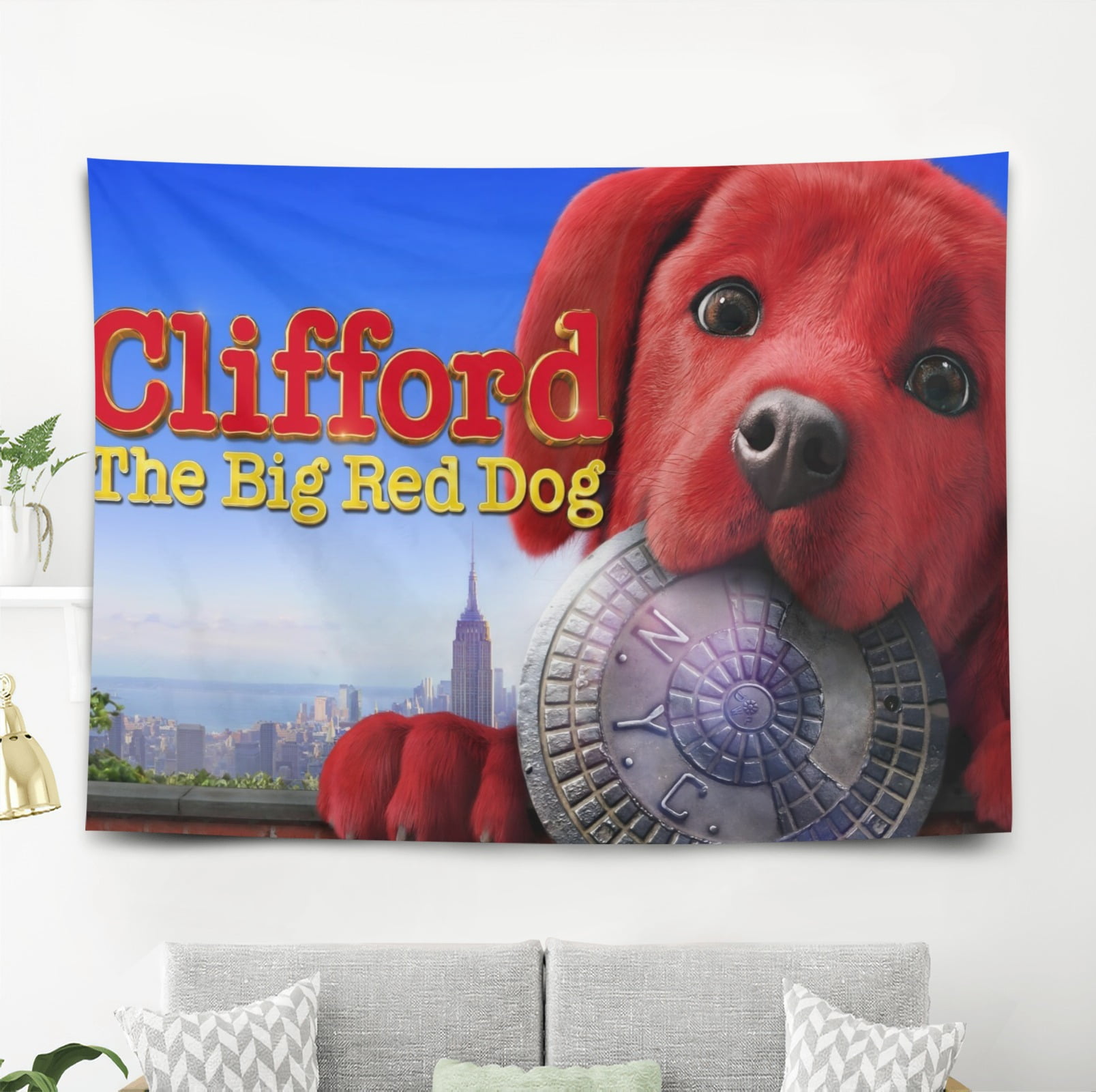 Clifford The Big Red Dog-Theme Anti-pilling Tapestry Gift Wall Hanging ...