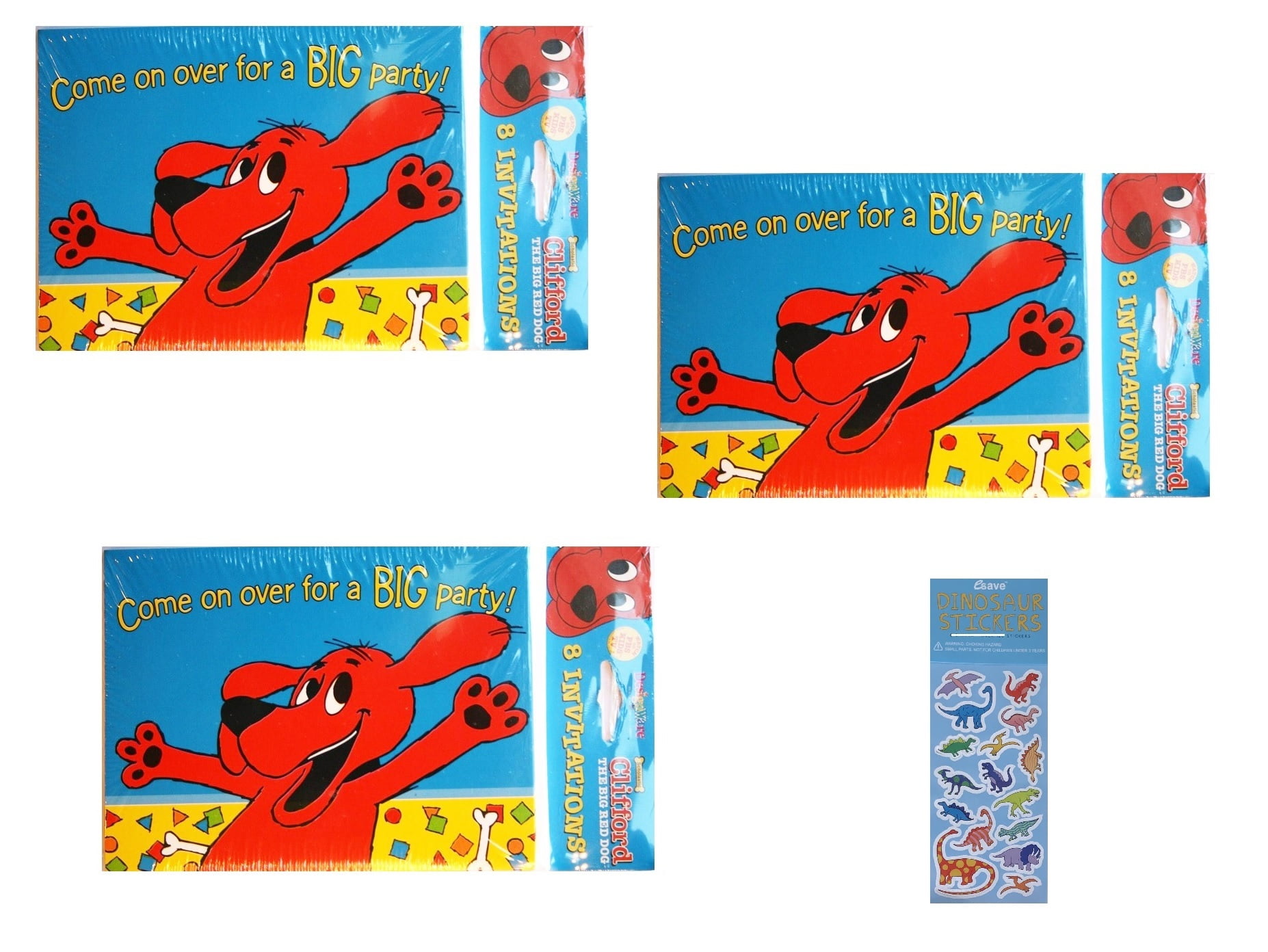 Clifford The Big Red Dog Birthday Party Supplies Bundle includes 24 ...