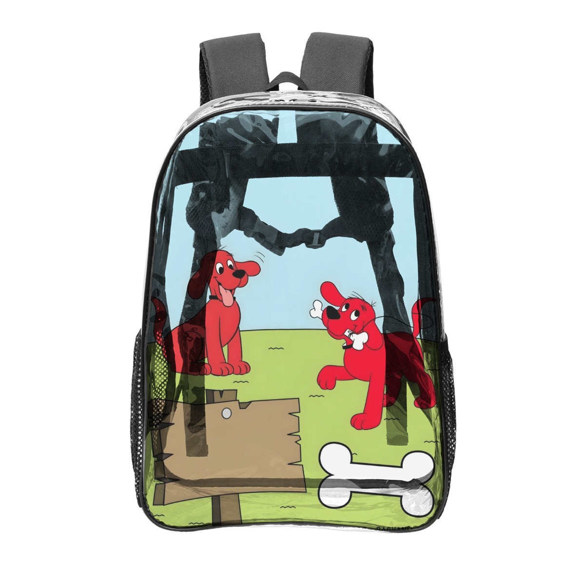 Clifford The Big Red Dog Pattern Transparent Backpack Lightweight And ...