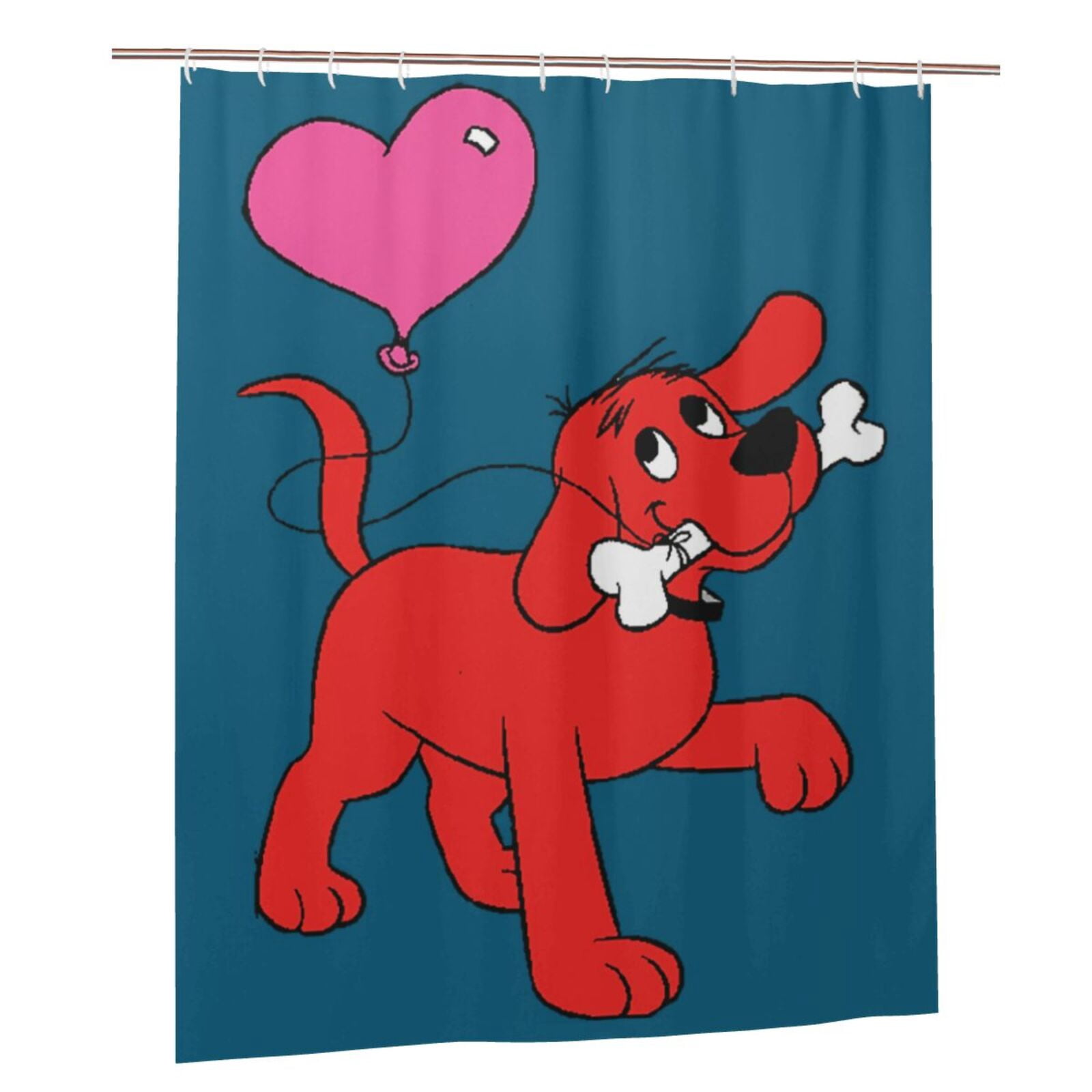 Clifford The Big Red Dog Shower Curtain Funny Washable Waterproof ...