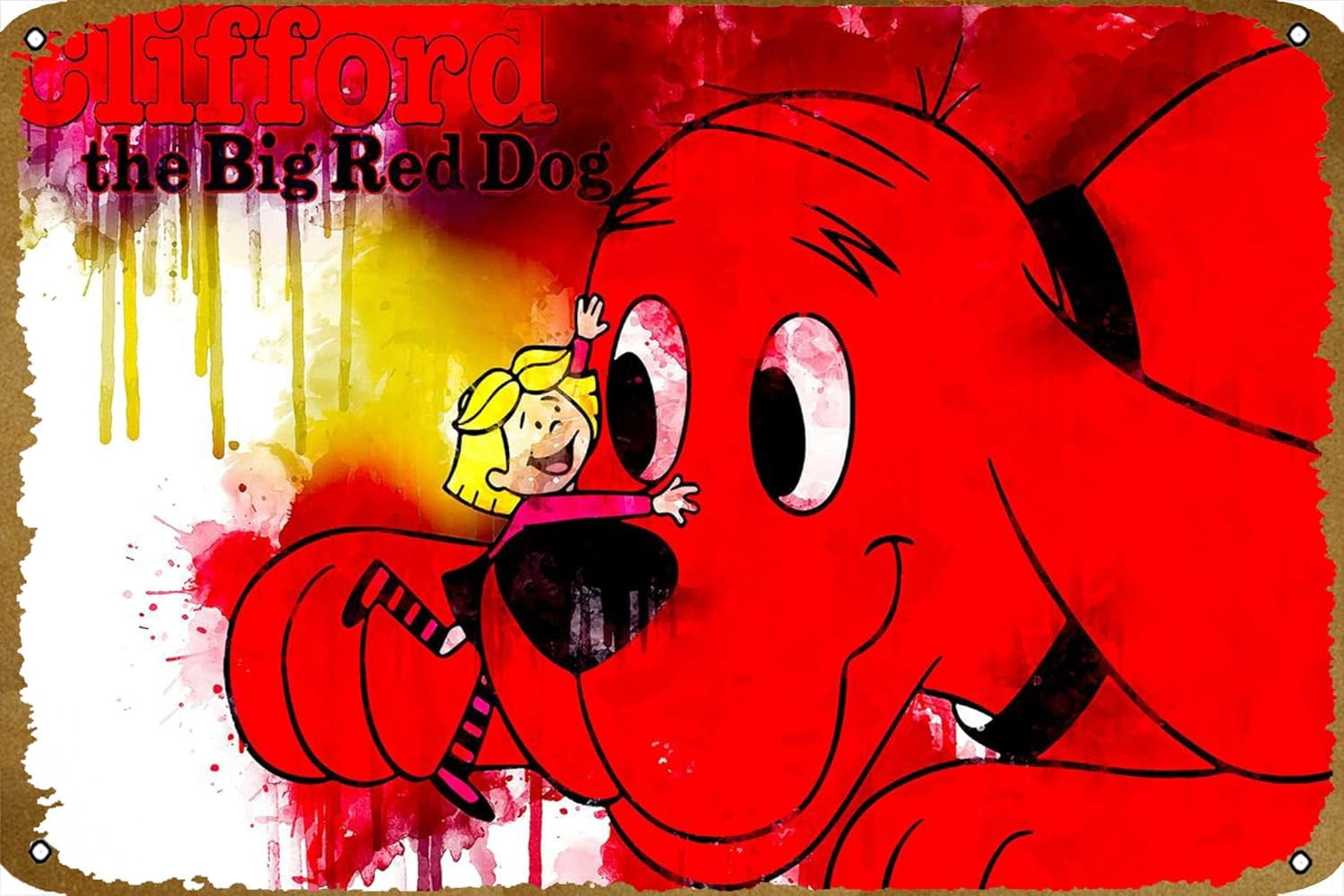 Clifford The Big Red Dog poster Tv Show Retro Tin Sign Durable Wall Art ...