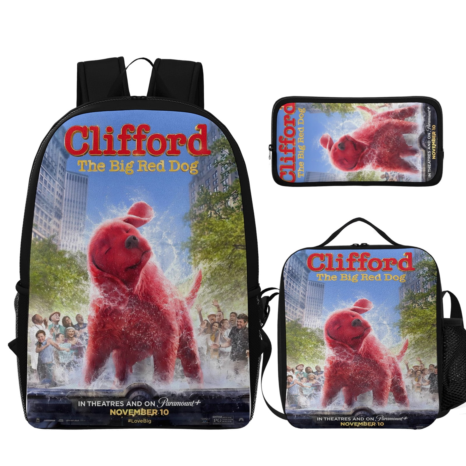 Clifford the Big Red Dog Bags 3pcs Bag For Teenage Backpack Anime ...