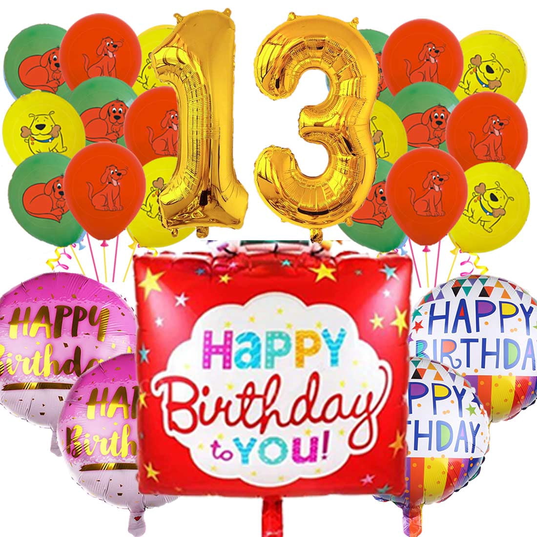 Clifford the Big Red Dog Balloons Party Supplies 13th Big Number ...