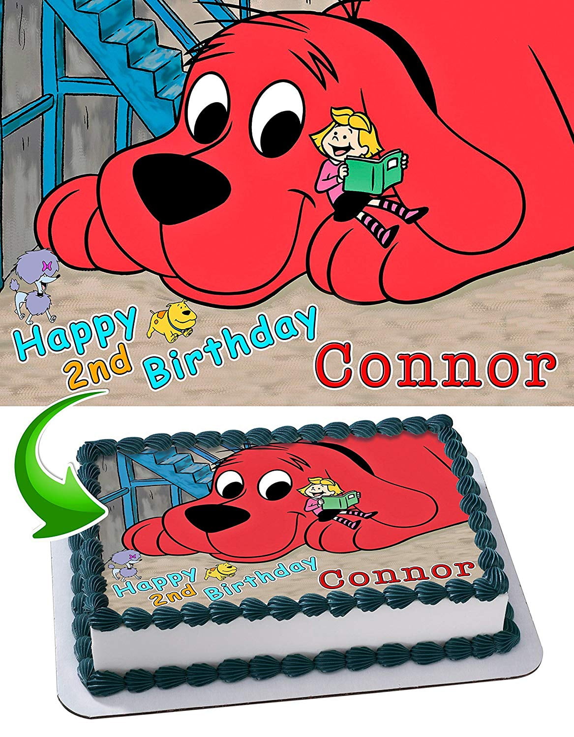 Clifford the Big Red Dog Edible Cake Image Topper Personalized Birthday ...