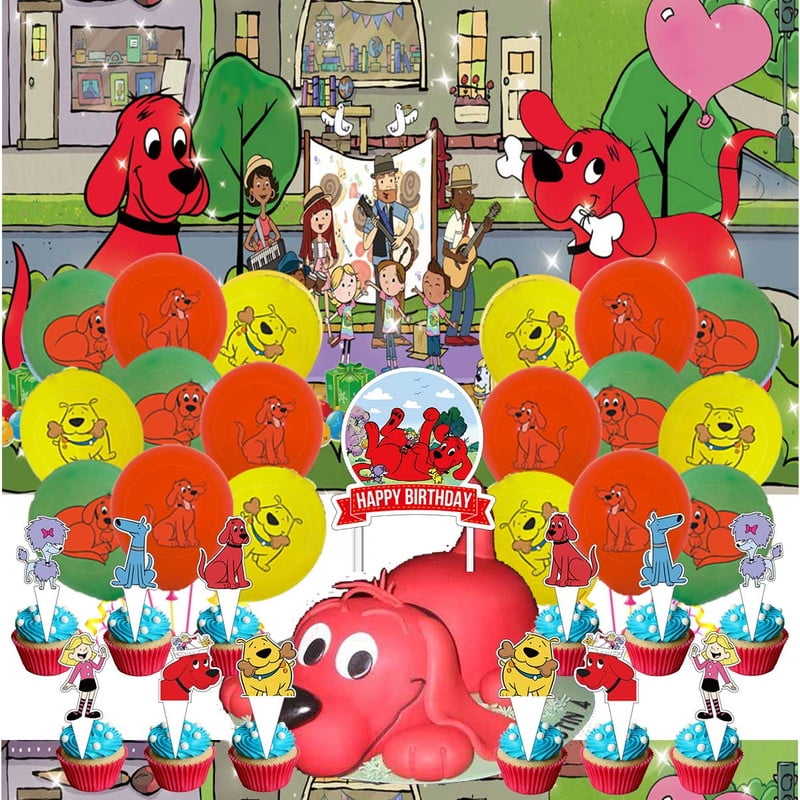 Clifford the Big Red Dog Party Supplies Latex Balloons Decor Banner ...