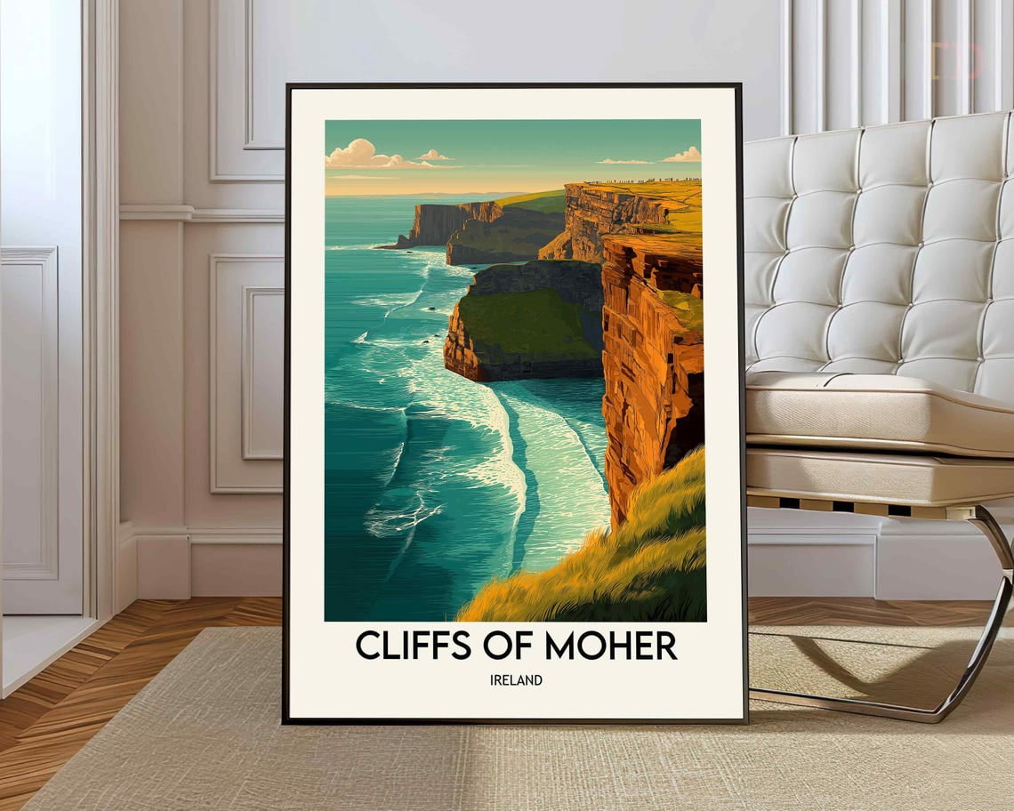 Cliffs Of Moher Poster, Cliffs Of Mohercliffs Of Moher Print, Cliffs Of ...