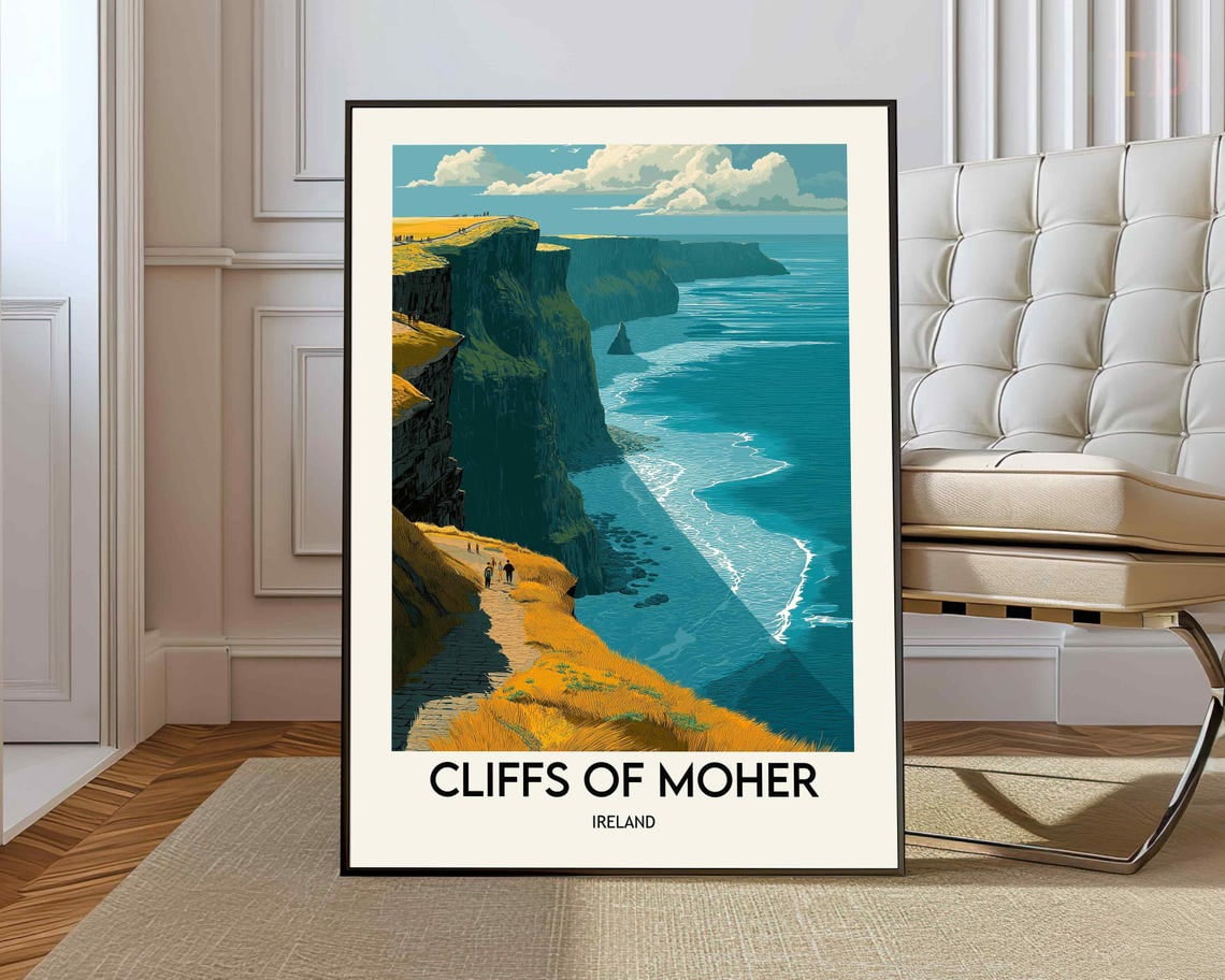 Cliffs Of Moher Poster, Cliffs Of Mohercliffs Of Moher Print, Cliffs Of ...