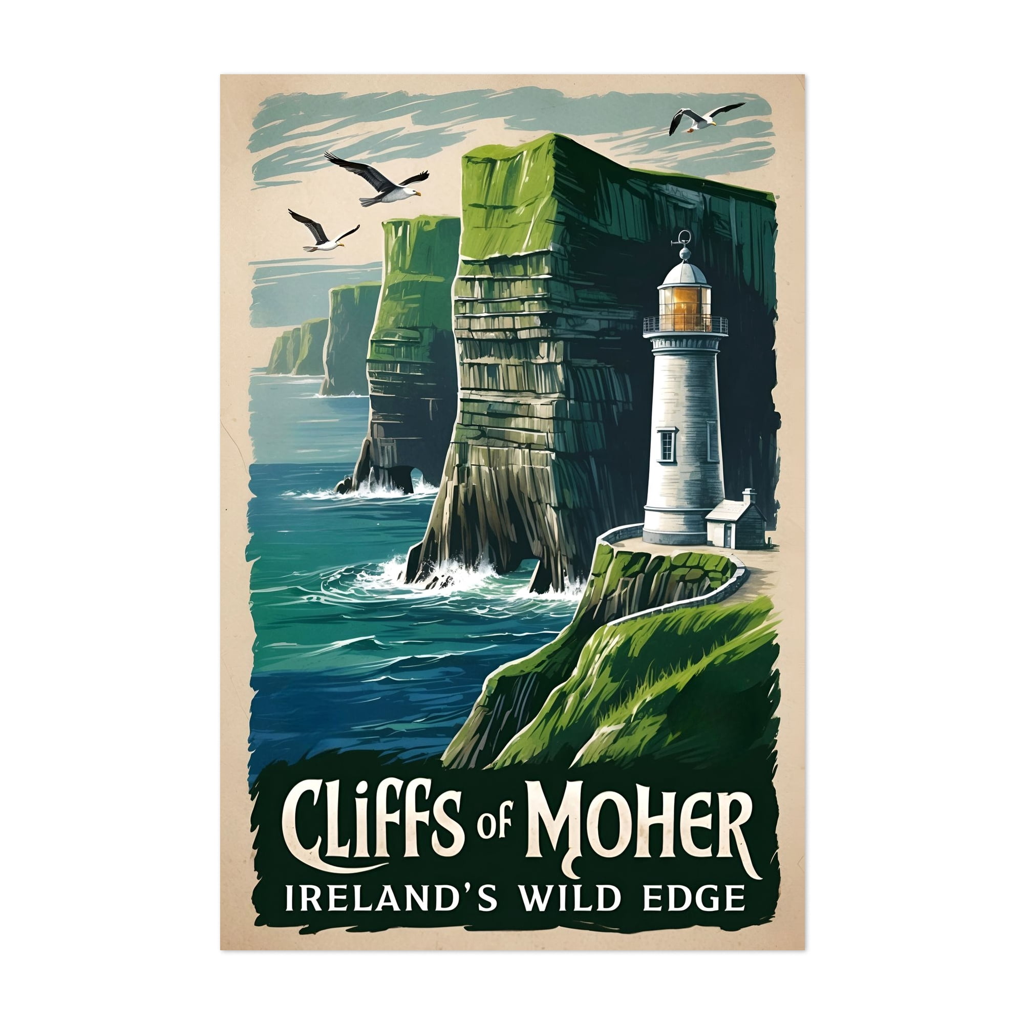 Cliffs of Moher Poster: Ireland’s Wild Edge - County Clare Ireland ...