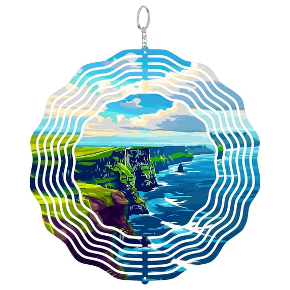 Cliffs Of Moher Ireland Green 3D Wind Spinner Metal Laser Cut Hanging ...