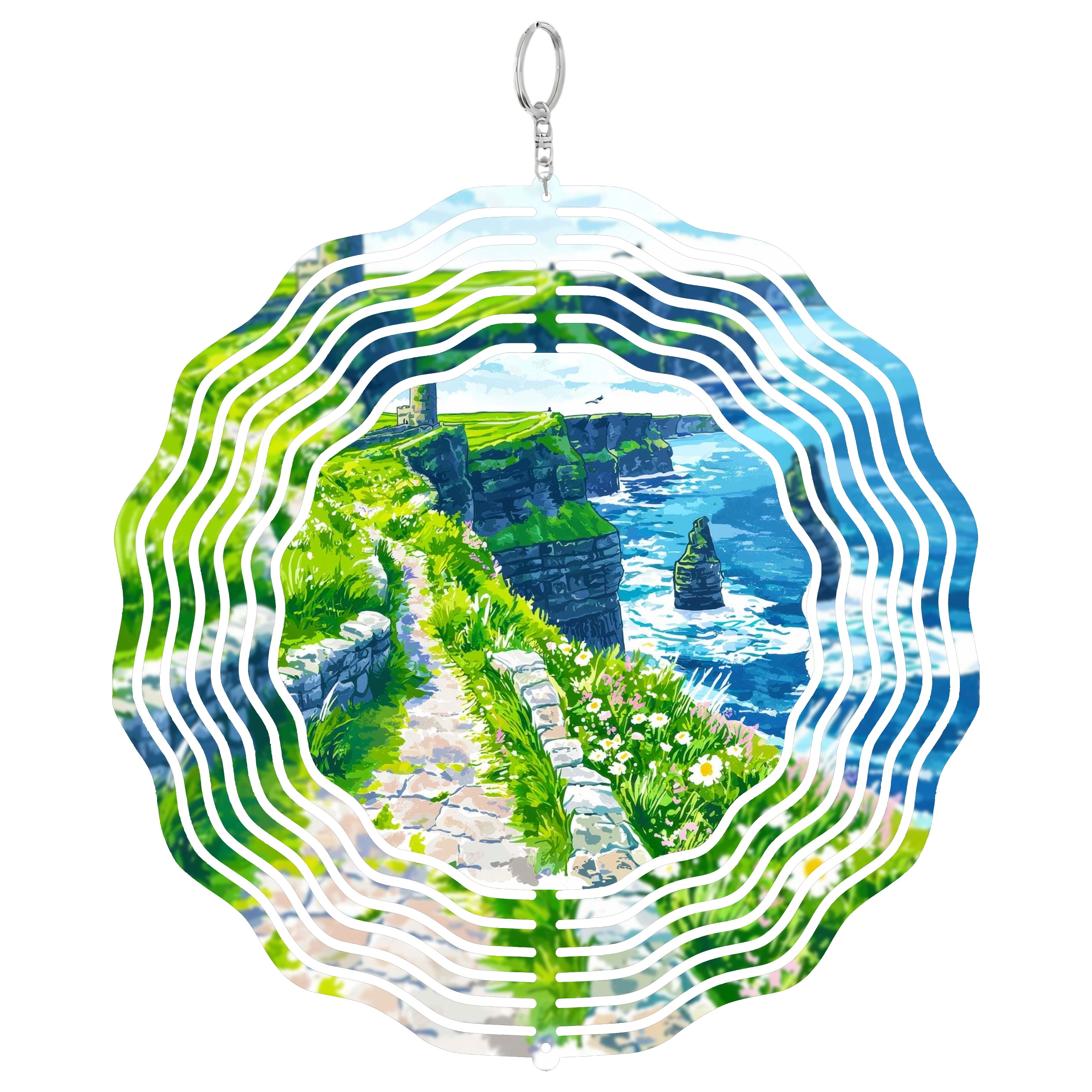 Cliffs Of Moher Ireland Sunset 3D Wind Spinner Metal Laser Cut Hanging ...