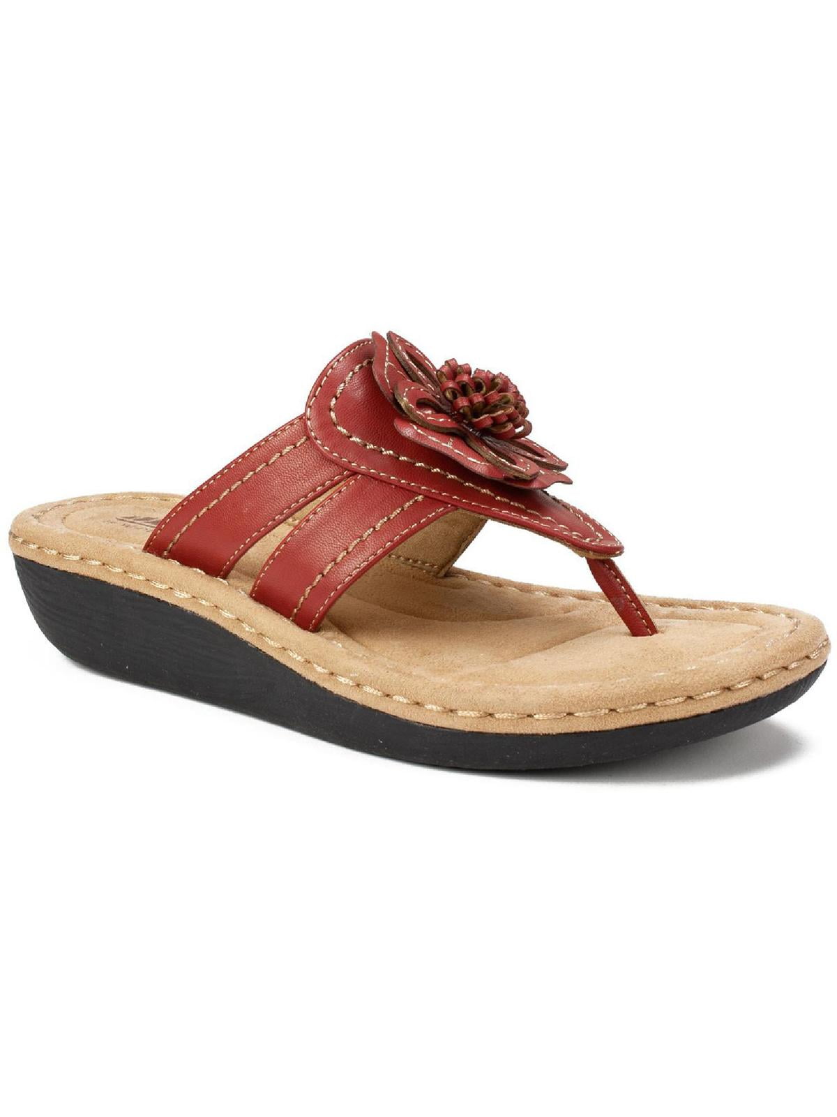 Cliffs by White Mountain Womens Carnation Faux Leather Slide On Thong ...