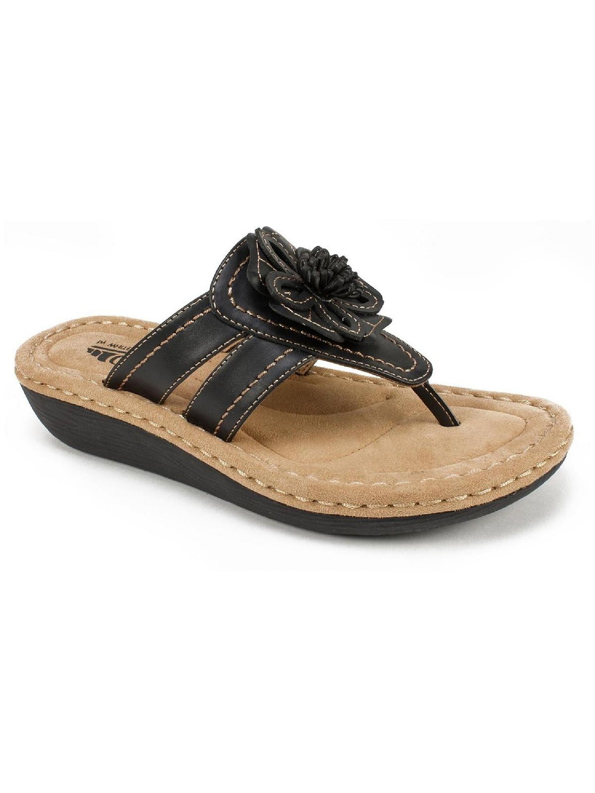 Cliffs by White Mountain Womens Carnation Faux Leather Slide On Thong ...