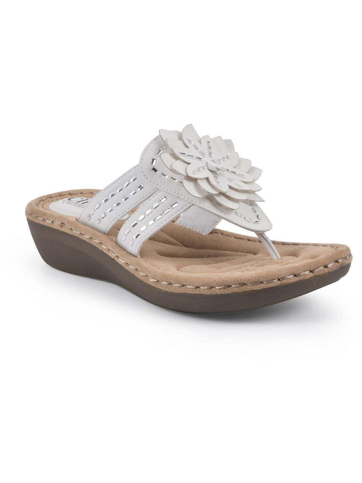 Cliffs by White Mountain Womens Cupcake II Faux Leather Thong Sandals ...