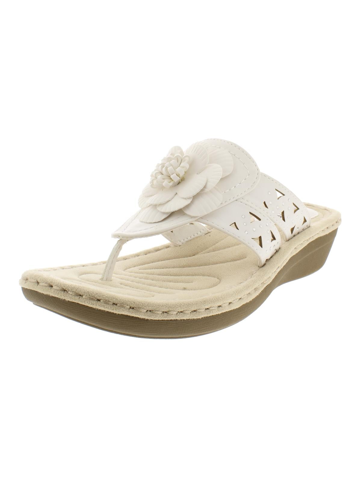 Cliffs by White Mountain Womens Cynthia Cut-Out Faux Leather Wedge ...