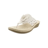 Cliffs by White Mountain Womens Cynthia Faux Leather Thong Wedge ...