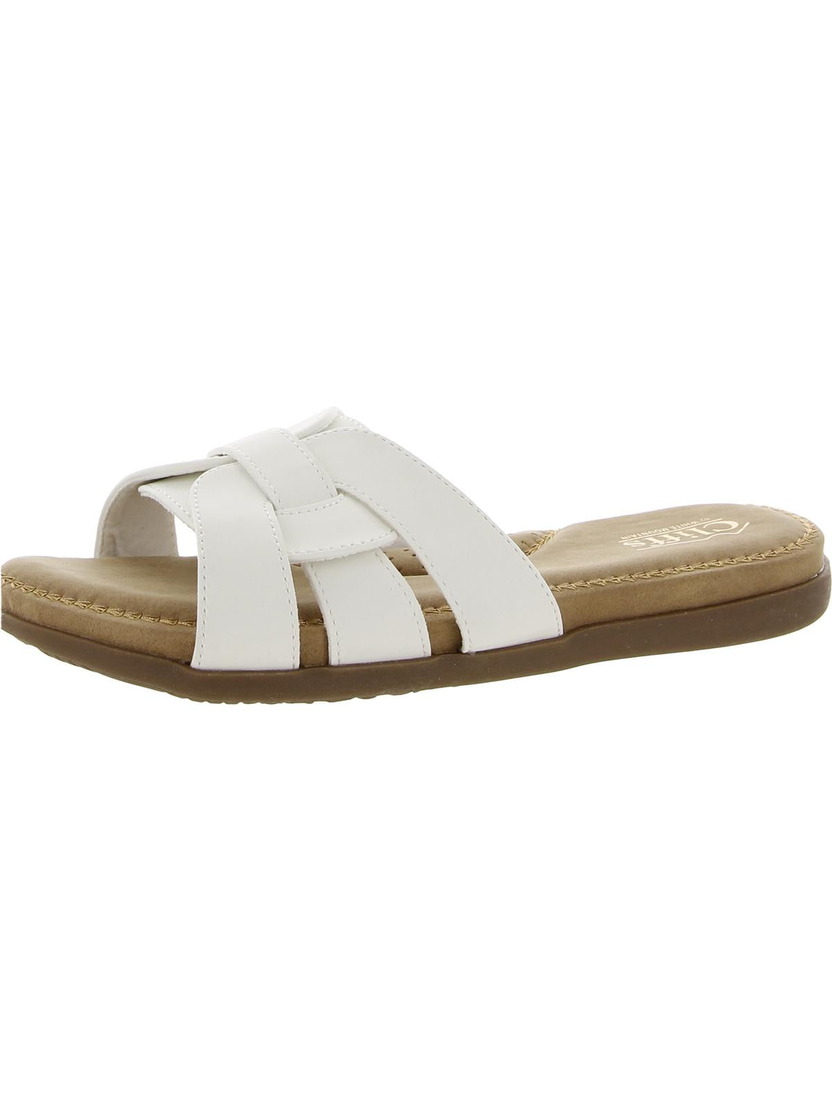 Cliffs by White Mountain Womens Fredie Open Toe Flats Slide Sandals ...