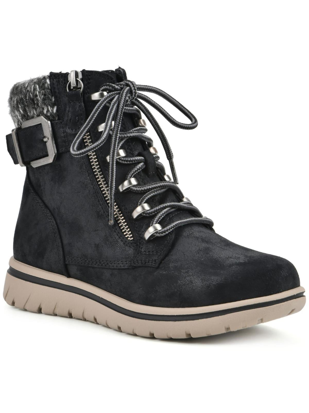 Cliffs by White Mountain Womens HEARTEN Faux Leather Combat & Lace-Up ...