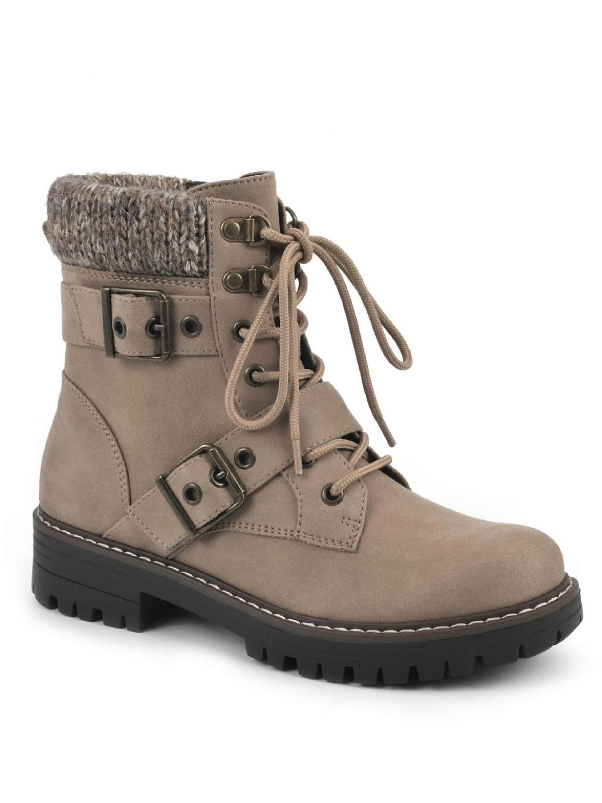 Cliffs by White Mountain Womens Marlee Faux Suede Combat & Lace-up ...
