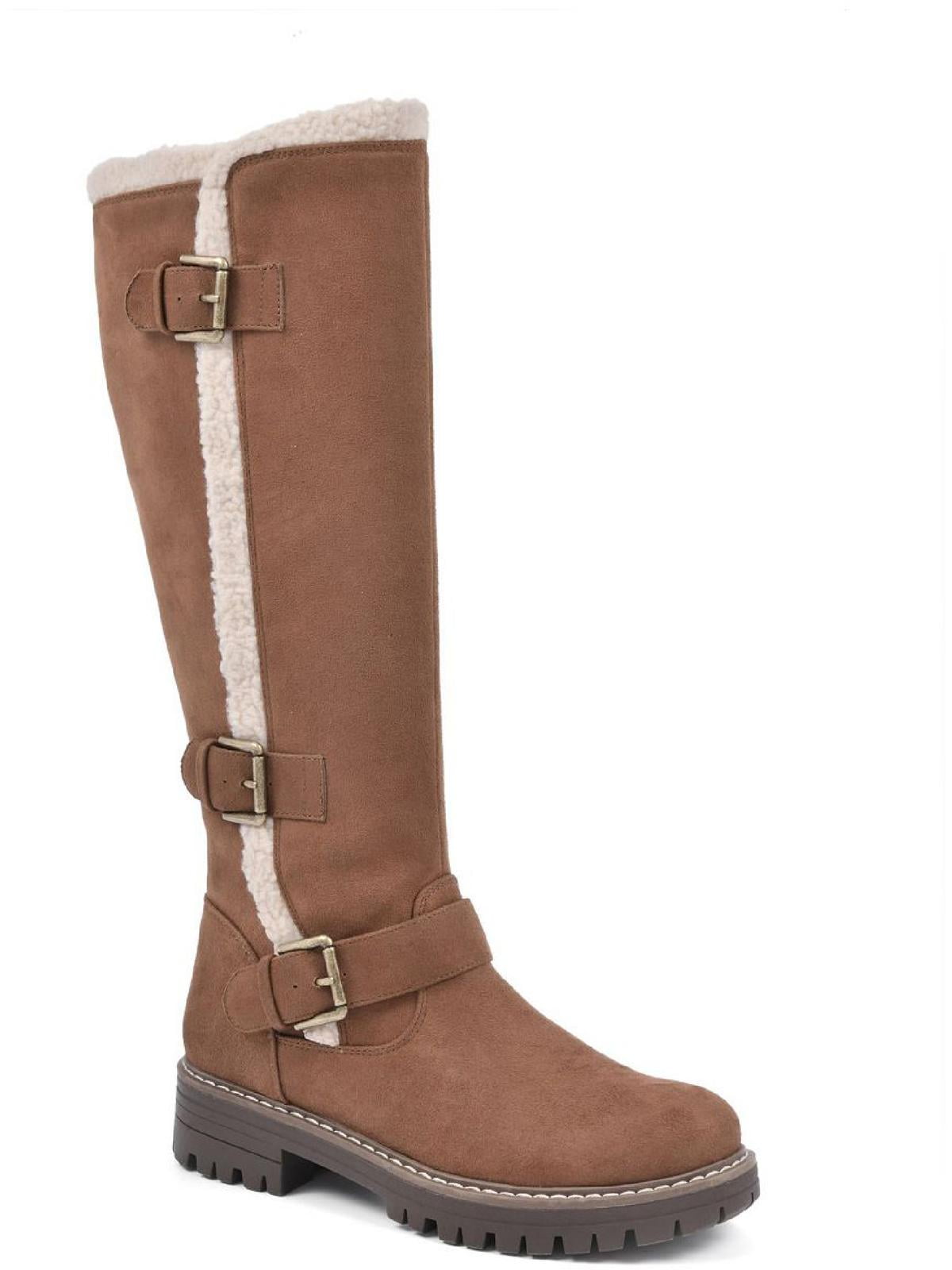 Cliffs by White Mountain Womens Merritt Microfiber Faux Fur Knee-High ...
