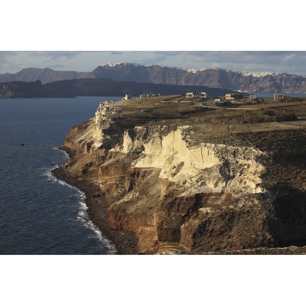 Cliffs of Cape Apronisi covered with tuff deposits from the Minoan ...