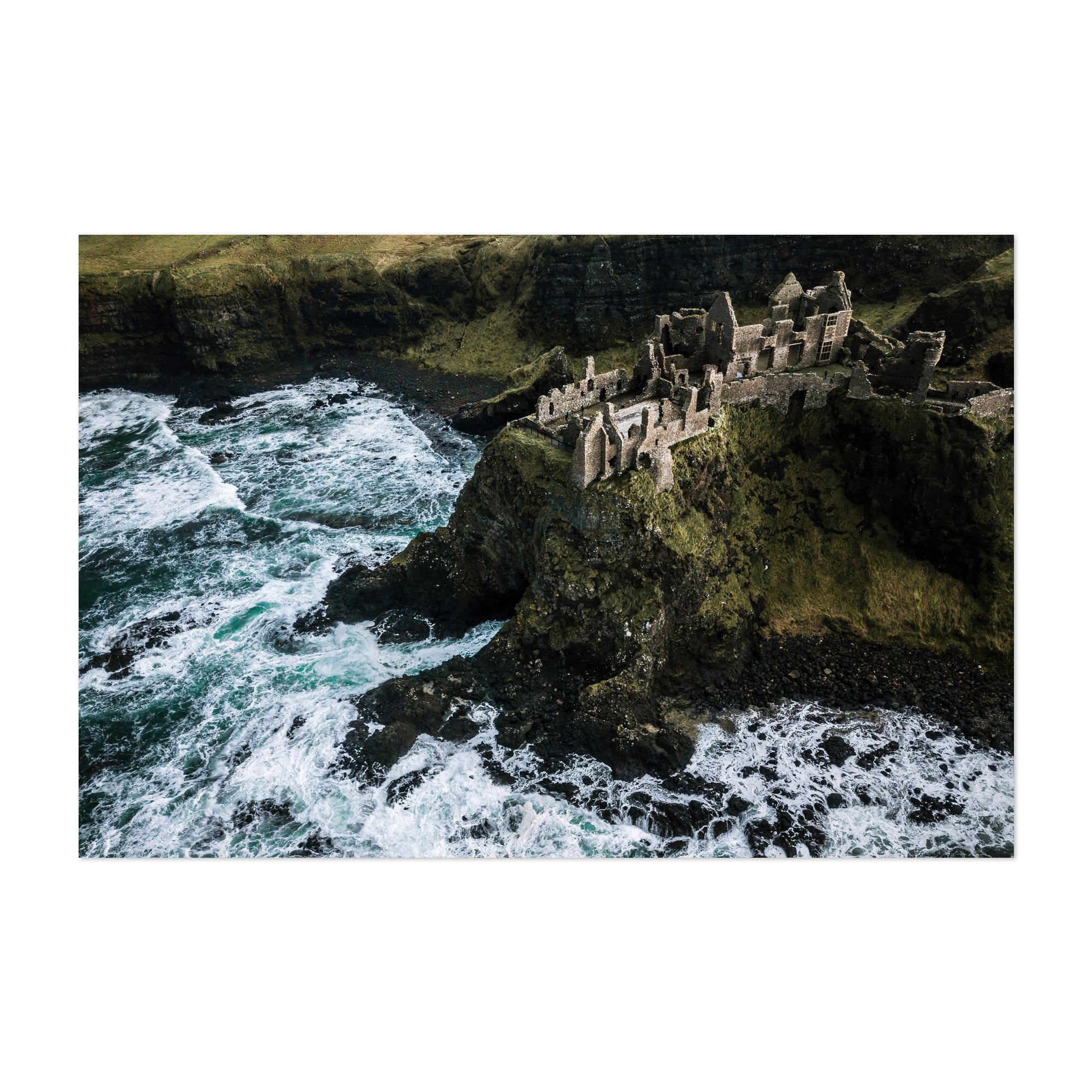 Cliffside Ruins by the Sea - Ireland Photography Coast Seascape Waves ...