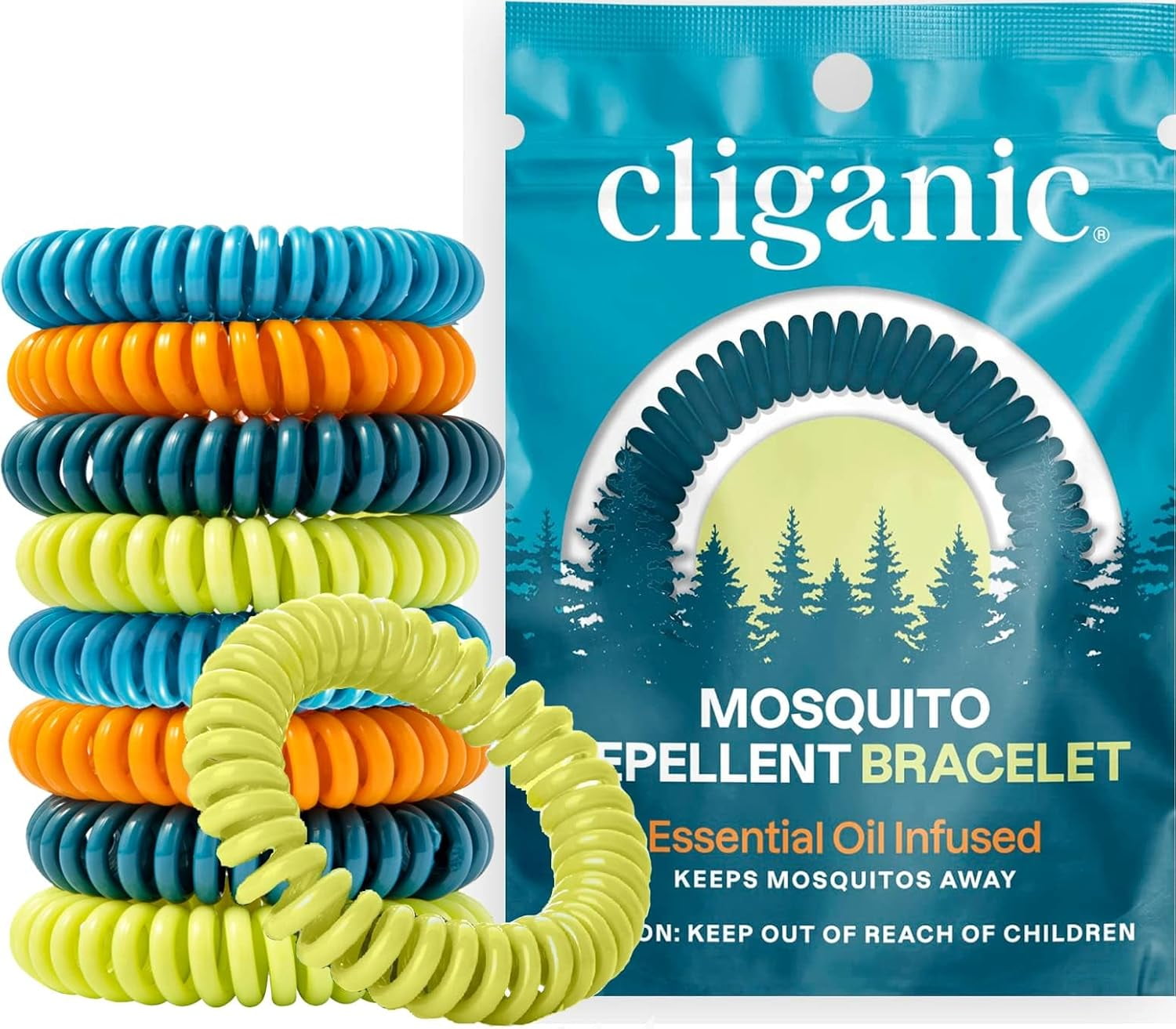 Cliganic 10 Pack Mosquito Repellent Bracelets for Adults & Kids ...