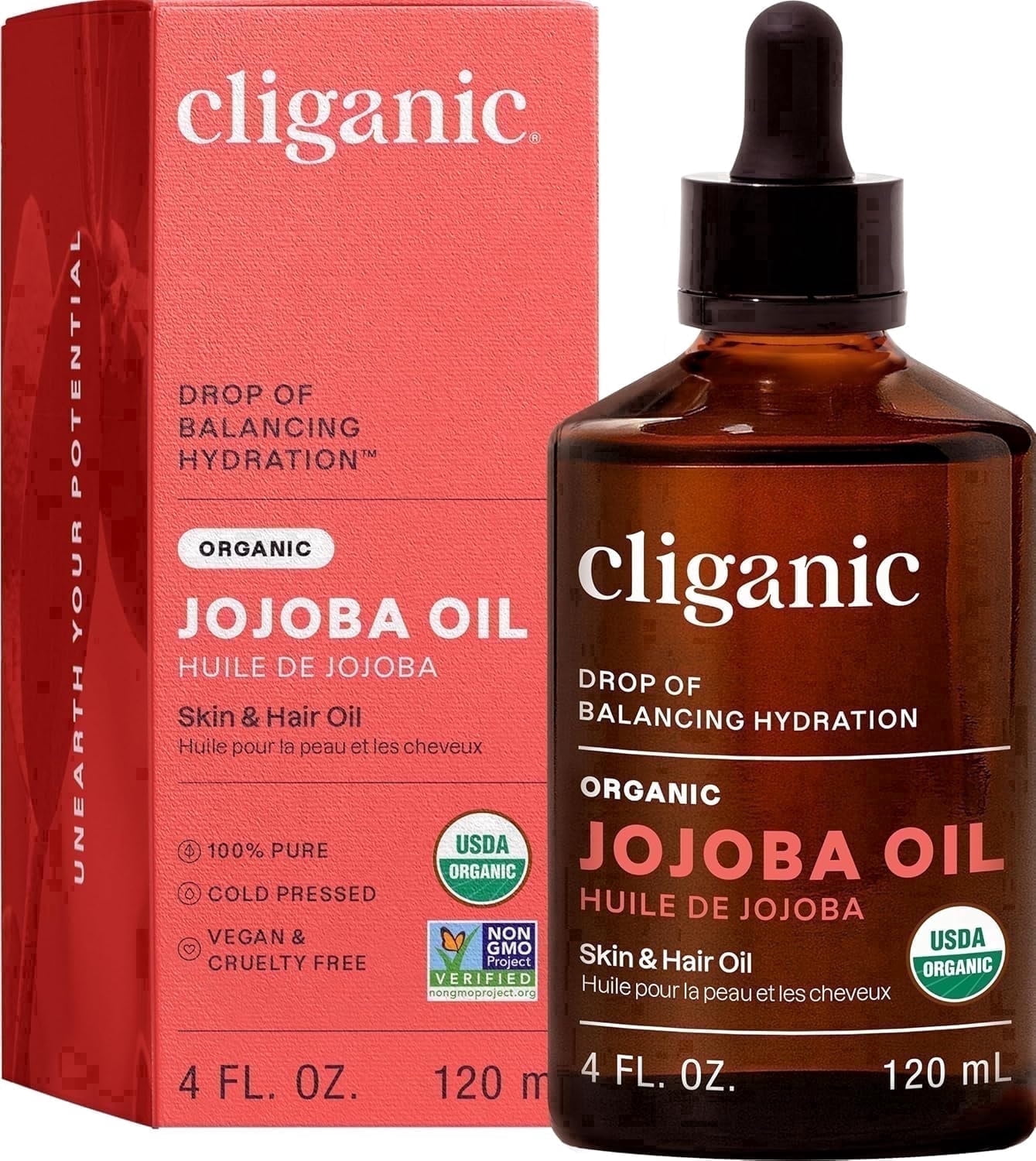 Cliganic Organic Jojoba Oil, 100% Pure, Cold Pressed, Hexane Free, 4oz ...