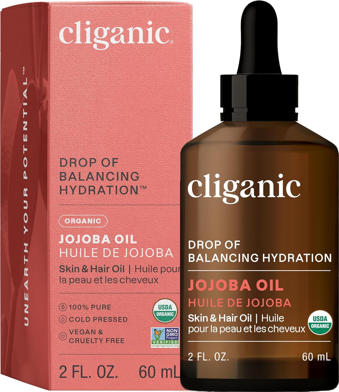 Cliganic USDA Organic Jojoba Oil, 100% Pure (2oz) | Cold Pressed ...