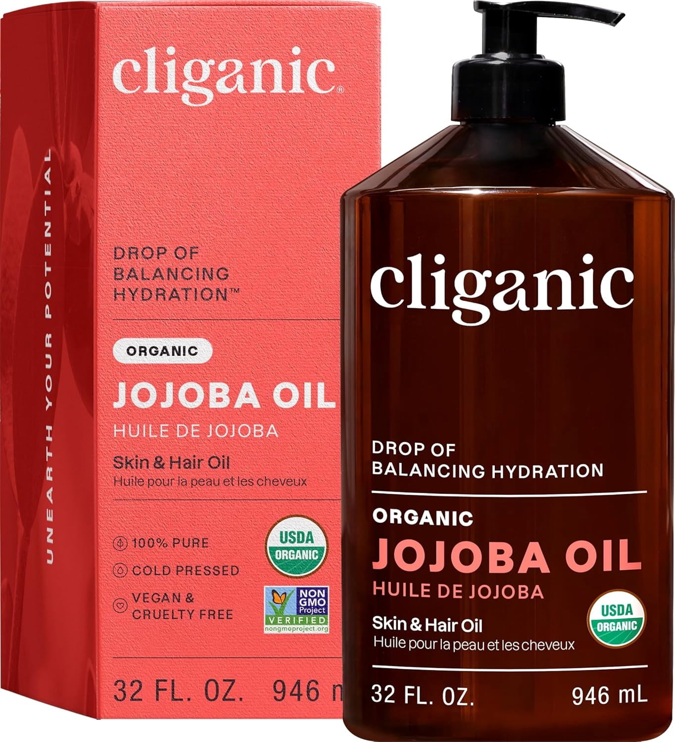 Cliganic Organic Jojoba Oil - 32oz - Walmart.com
