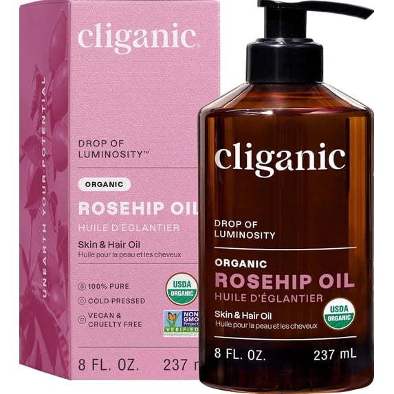 Cliganic USDA Organic Rosehip Health Oil, Hexane Free, 100% Pure, Cold ...