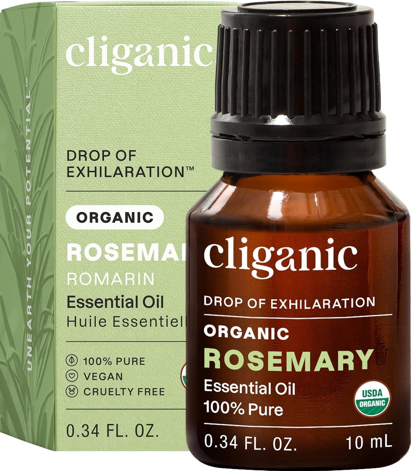 Cliganic Organic Rosemary Essential Oil, 100% Pure, Non-GMO, for Hair ...