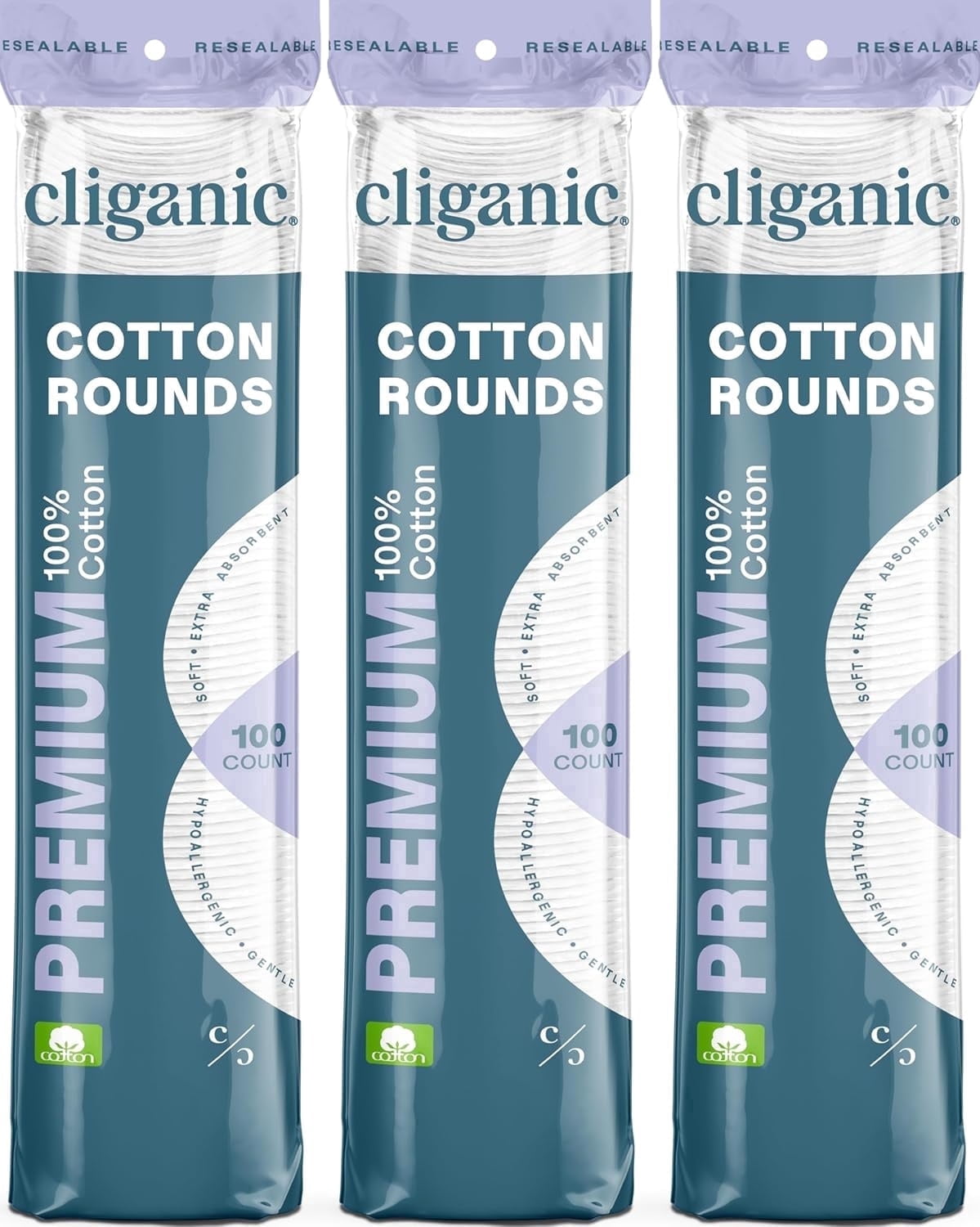 Cliganic Premium Facial Cleansing Cotton Rounds (300 Count ...