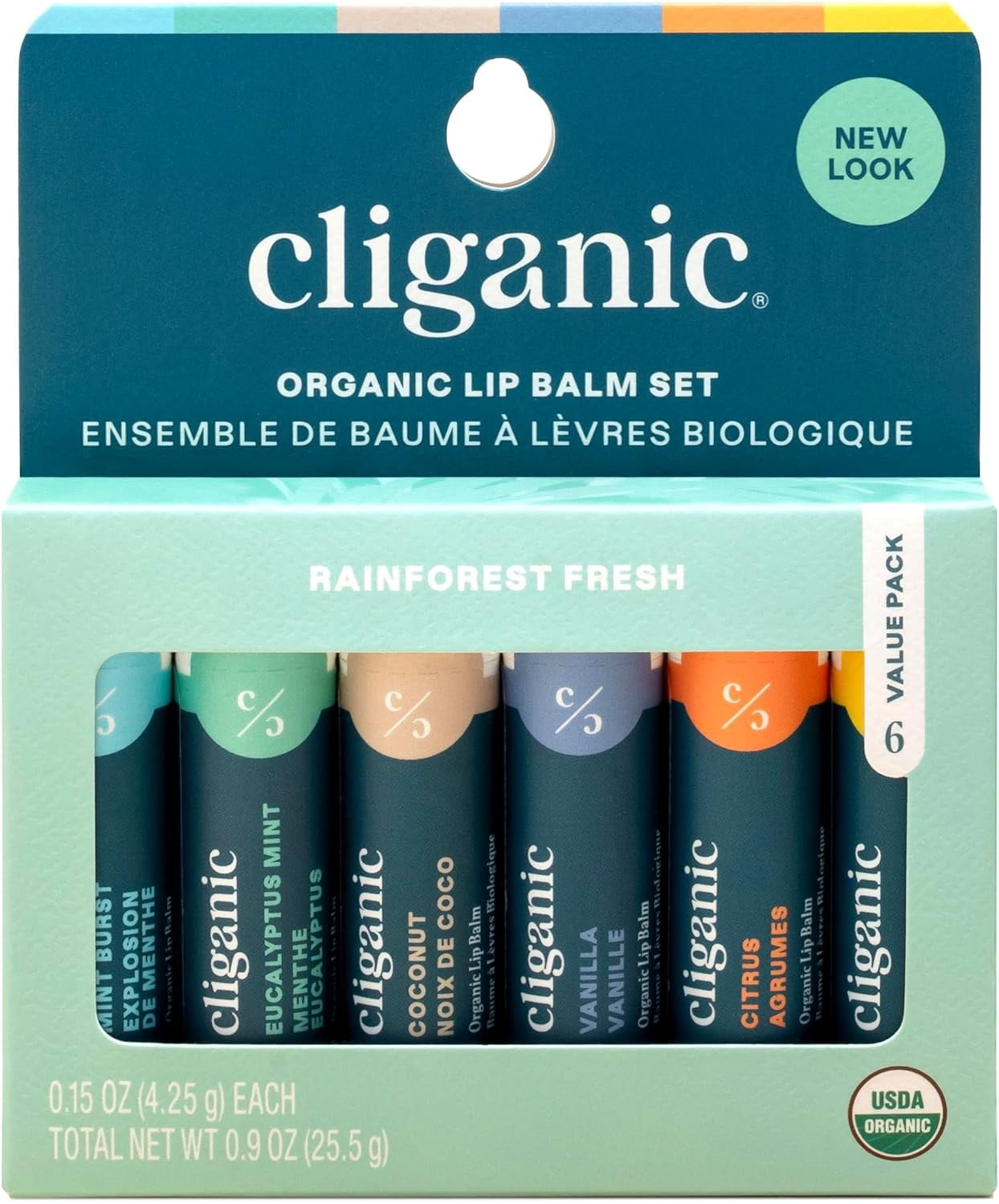 Cliganic USDA Organic Lip Balm Set, 6 Flavors, Hydrating Moisturizer ...