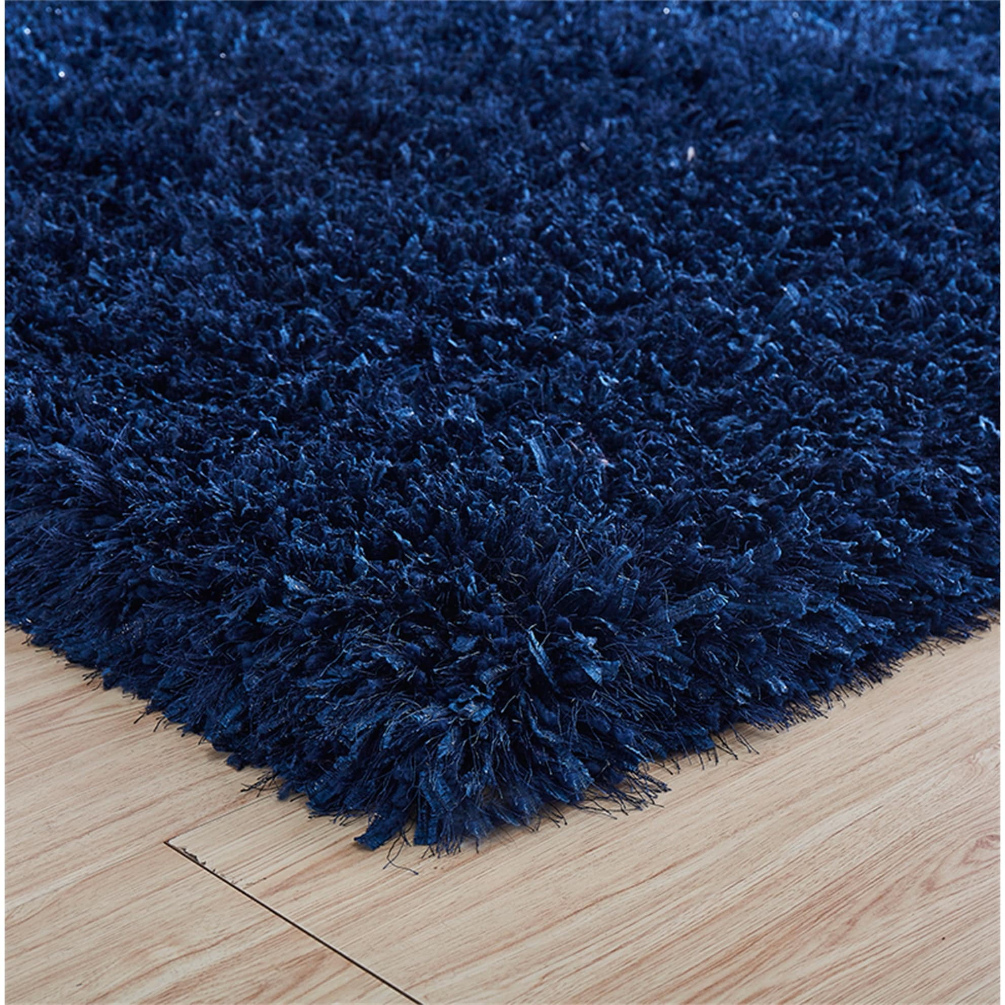 Clihome "Coral " Hand Tufted Shag Area Rug 60 in. x 85 in. - navy blue ...