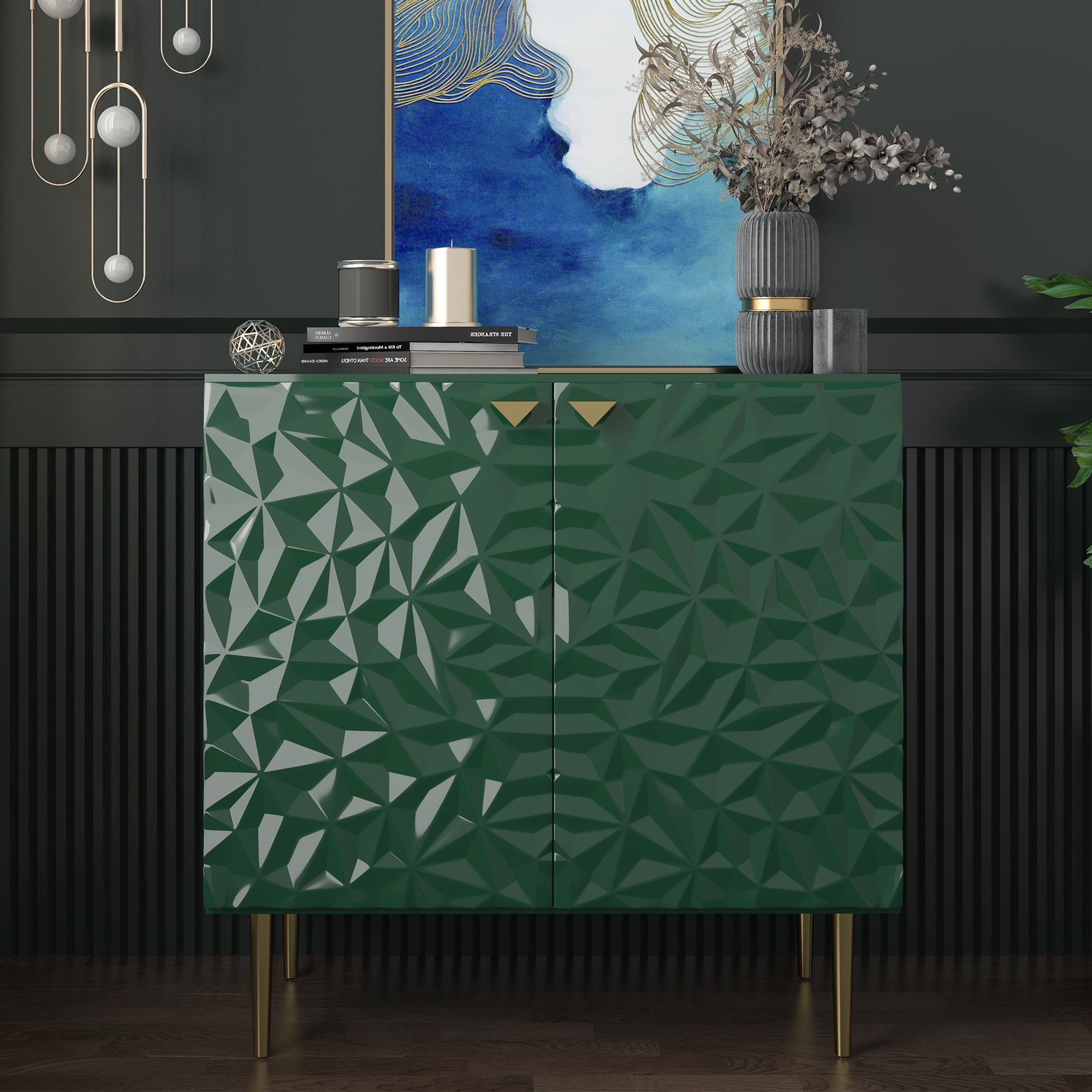 Clihome Green 2 Door Accent Cabinet, Buffet Sideboard - Walmart.com