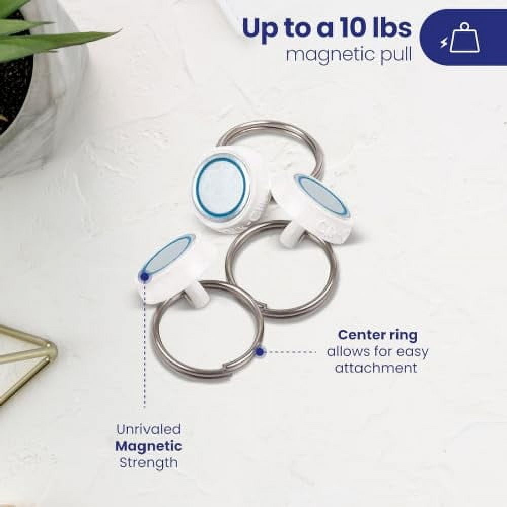 Clik-Clik Round Blue Magnet Ceiling Hooks - Strong Magnets to Hang ...