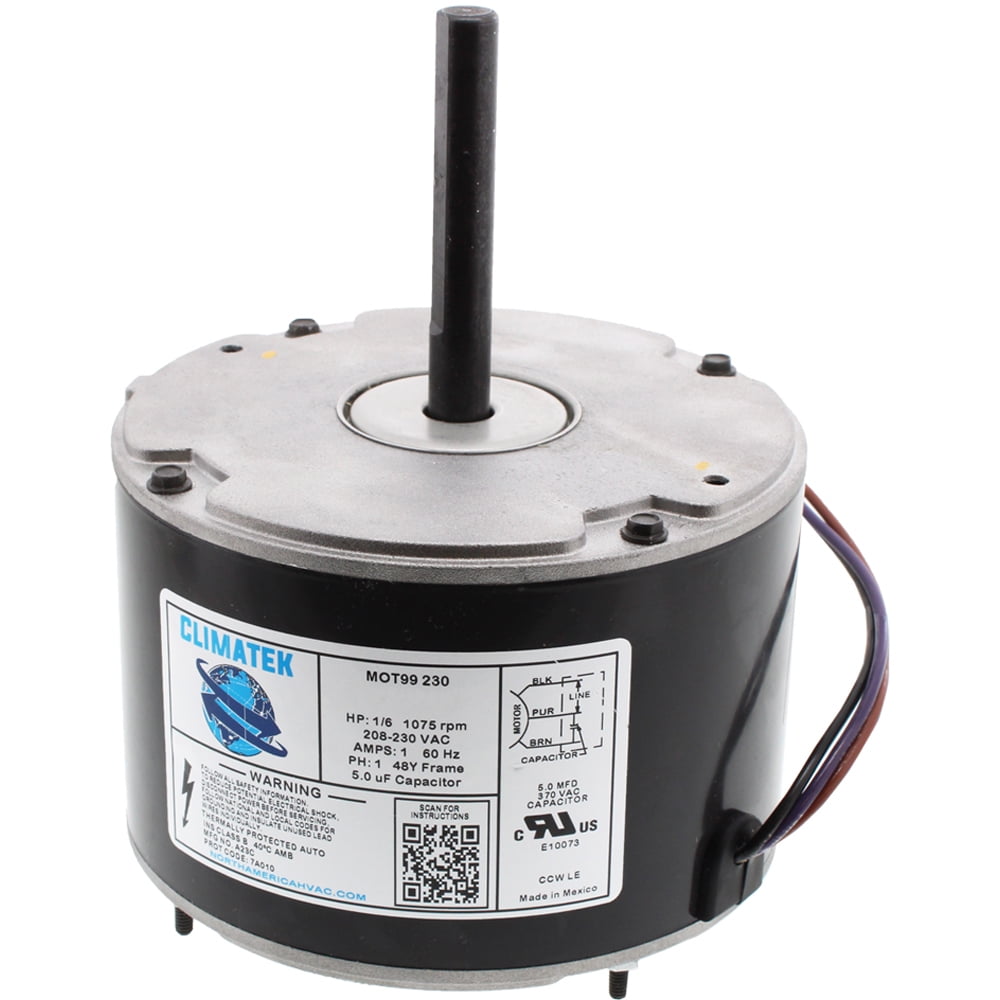 ClimaTek Upgraded 1/6 HP Condenser Fan Motor Directly Replaces US Motor ...