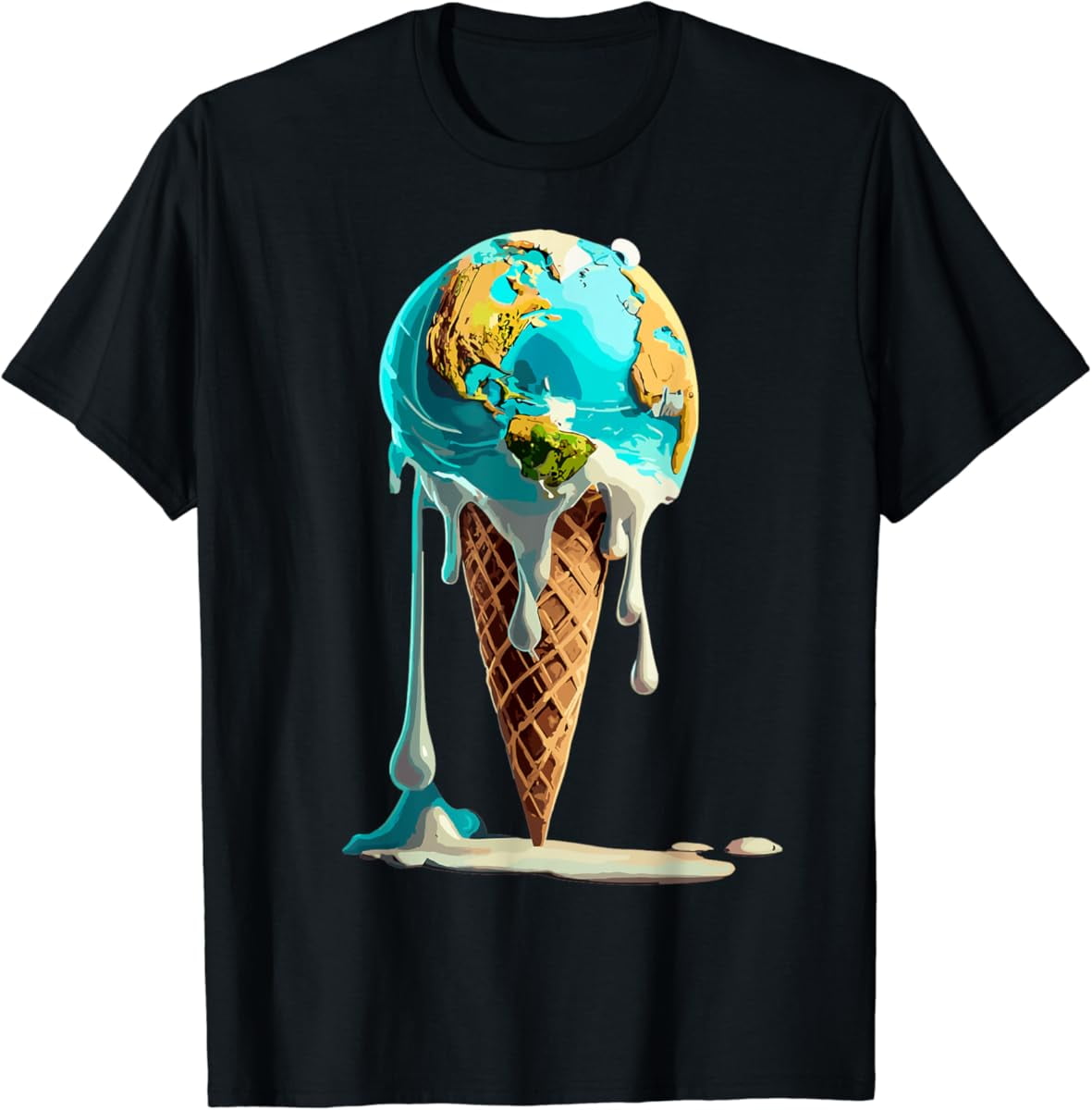 Climate Change Global Warming Melting Earth Day Ice Cream T-Shirt ...