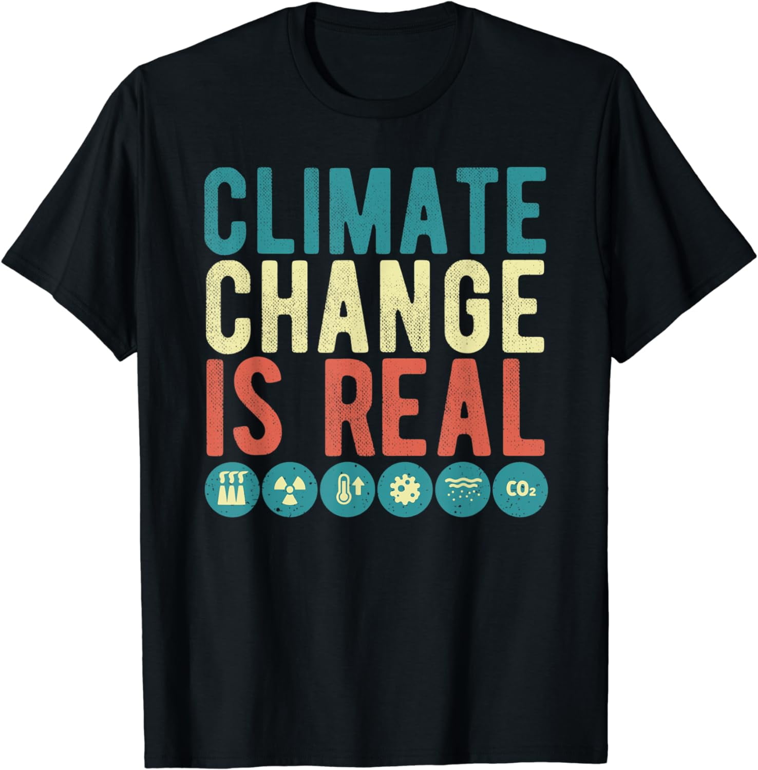 Climate Change Is Real Vintage Grunge Pollution Awareness T-Shirt ...