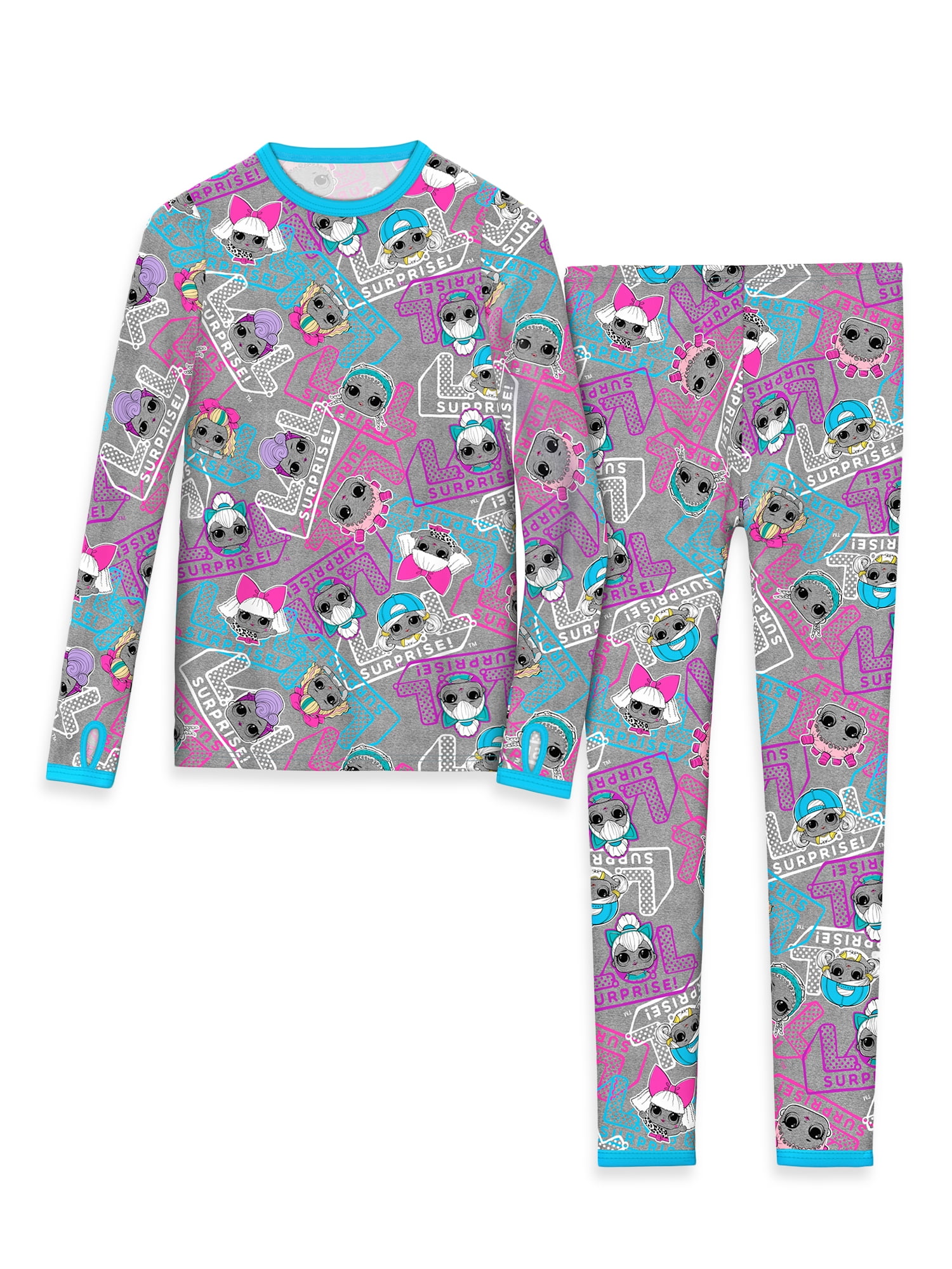 Climate Right Girls LOL Top & Bottom Thermal Set, Sizes S-L - Walmart.com