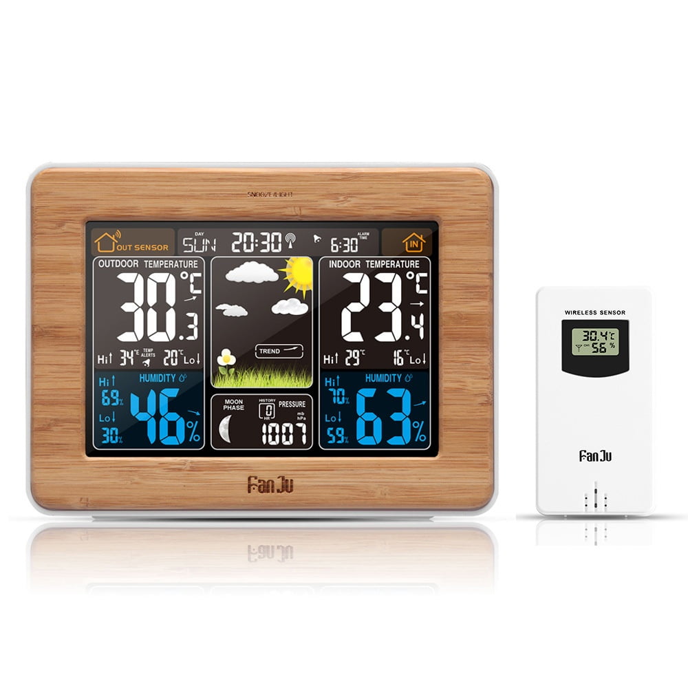 Climate Watcher, Wireless Digital Weather Station with Atomic Clock, for Indoor Outdoor Weather ...