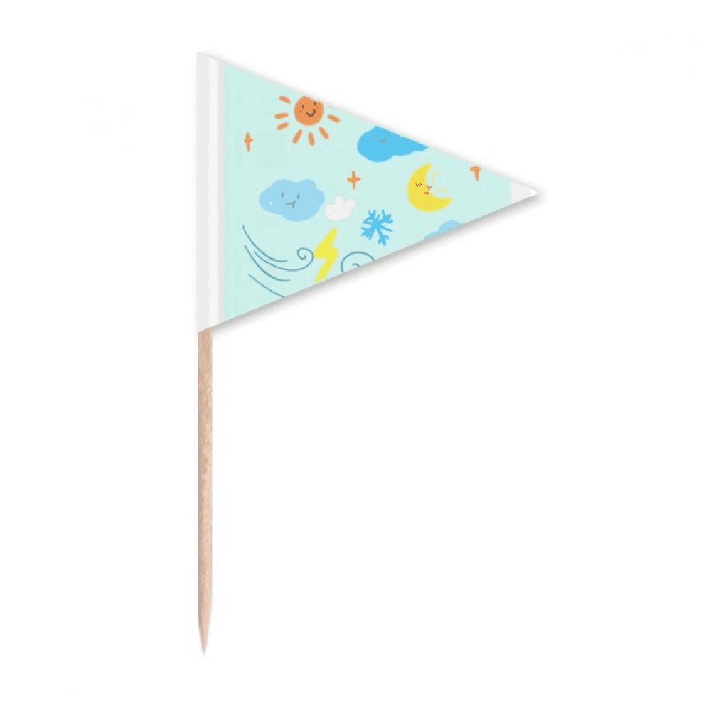 Climate Weather Expression Toothpick Triangle Cupcake Toppers Flag ...